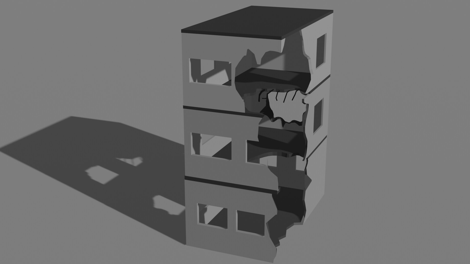 ArtStation - A wrecked building