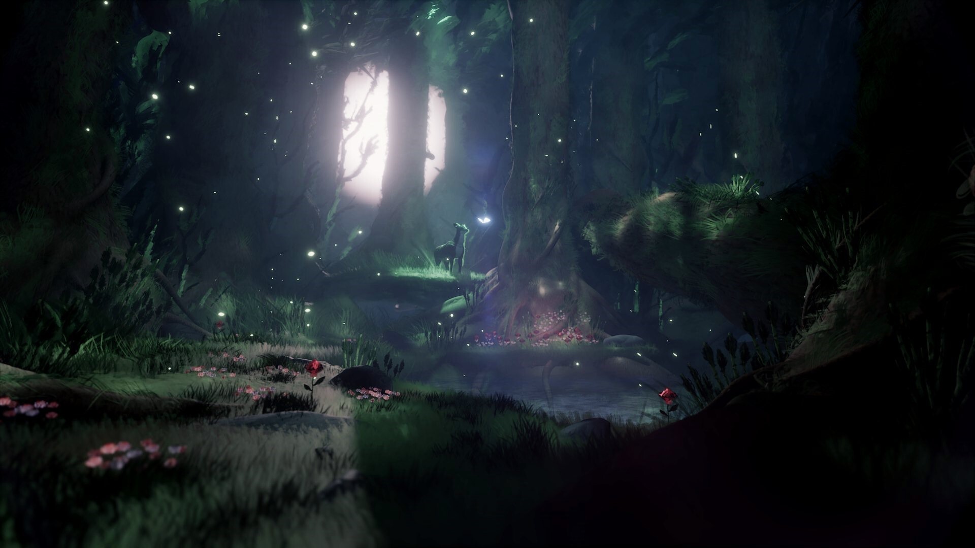 Moonlight Forest Background