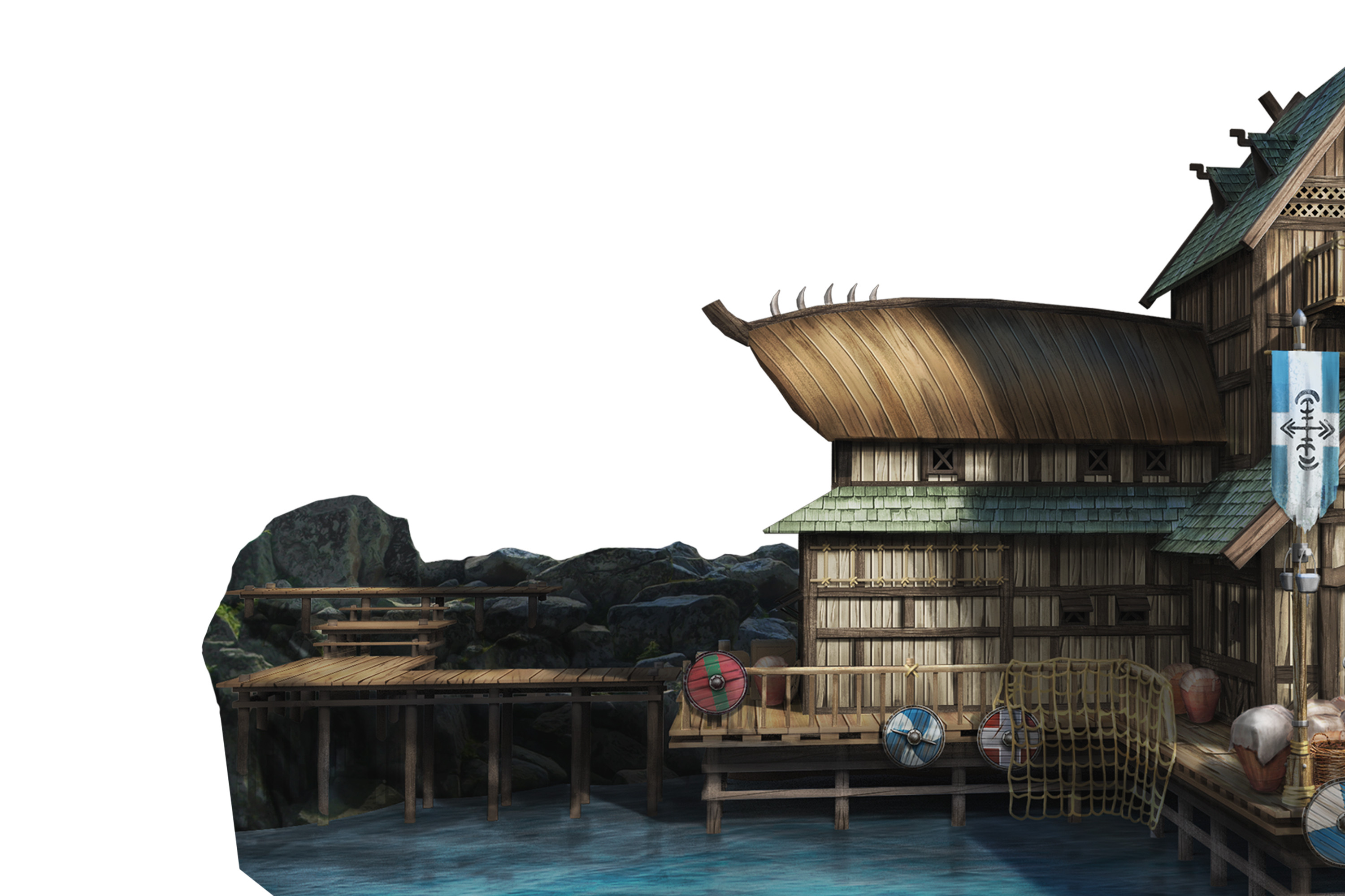 Leartes Studios - Modular Viking Port Building / Concept Art