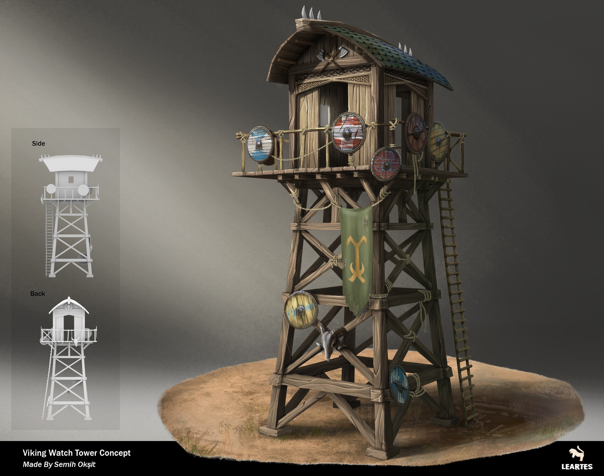 Leartes Studios - Modular Viking Watchtower / Concept Art
