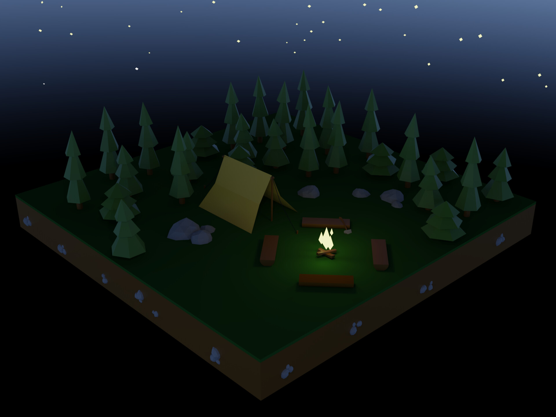 ArtStation - Camp at night