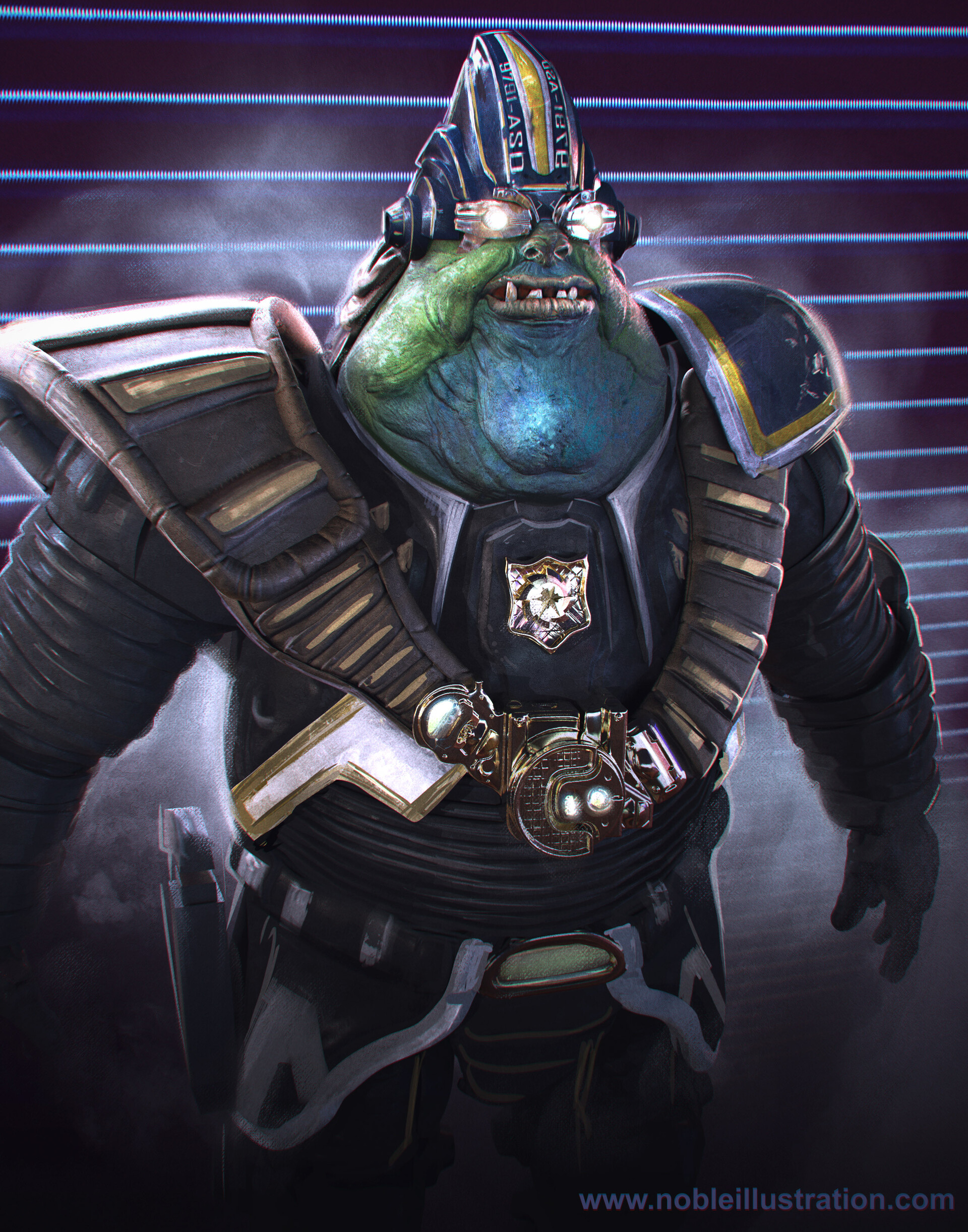 Noble illustration - Sci-fi Police dude