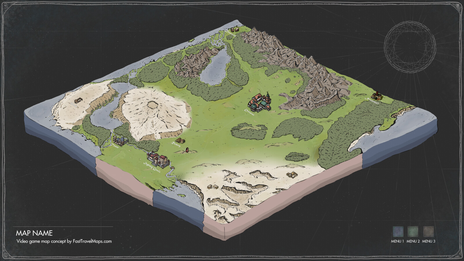 Dariusz Konrad - Video Game Map Concept Art