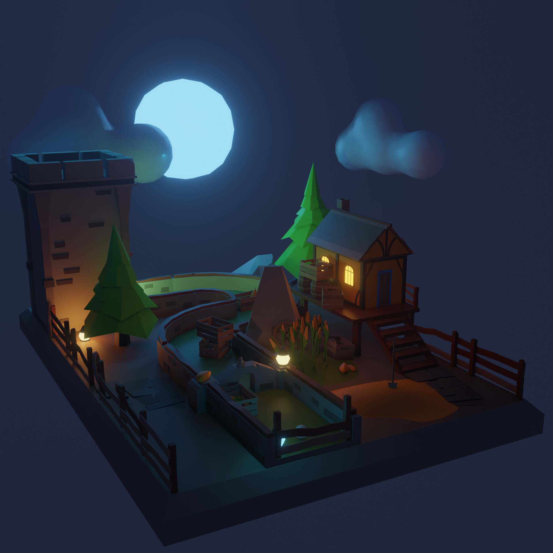 ArtStation - Mini golf course/Old Tower/Game level