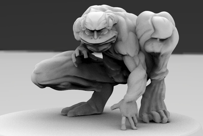 ArtStation - Frogman concept - Loose sculpt