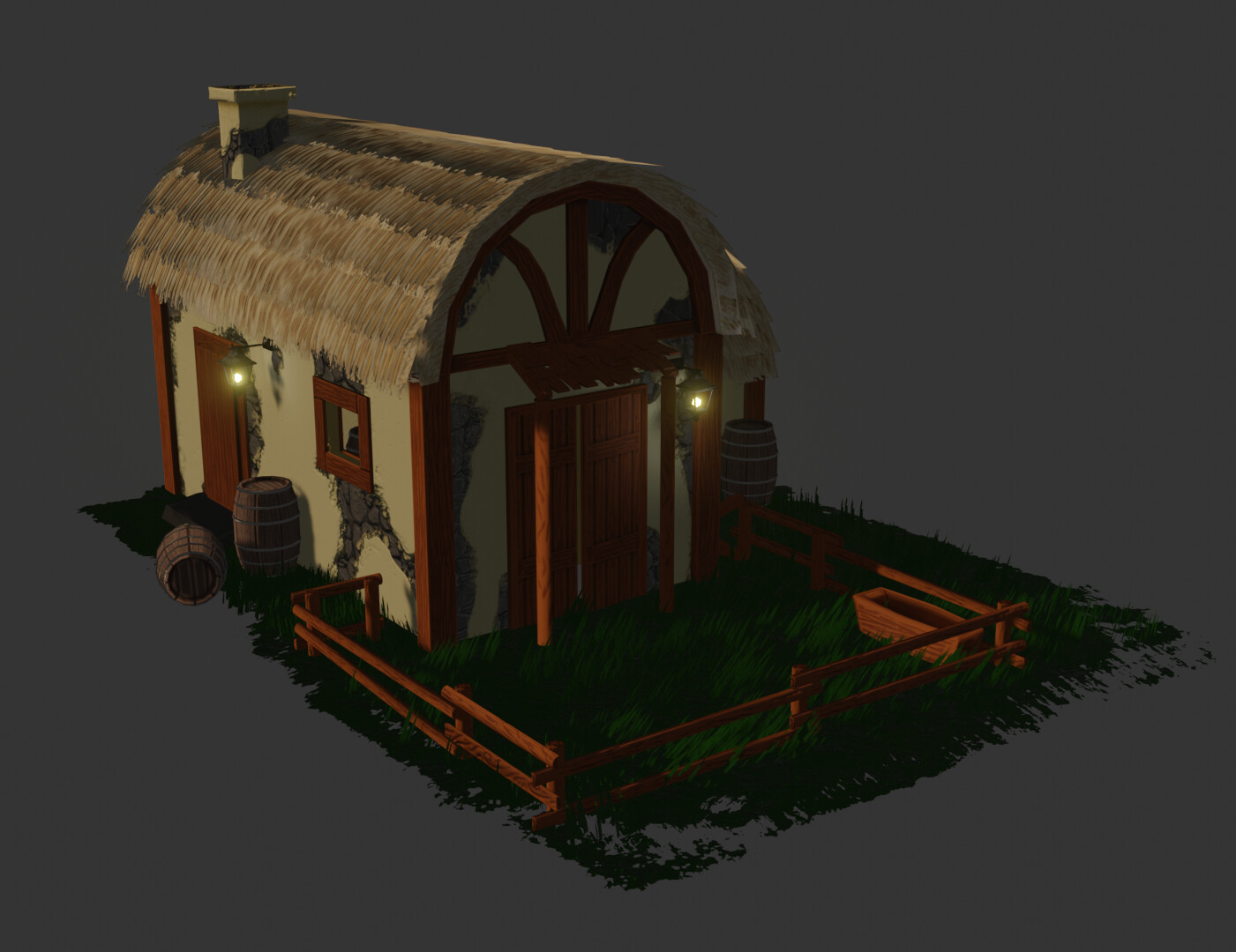 ArtStation - Barn and bright lights