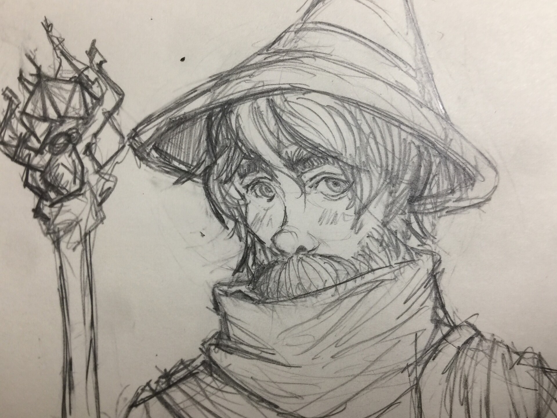 ArtStation - Rough Wizard pencil sketch