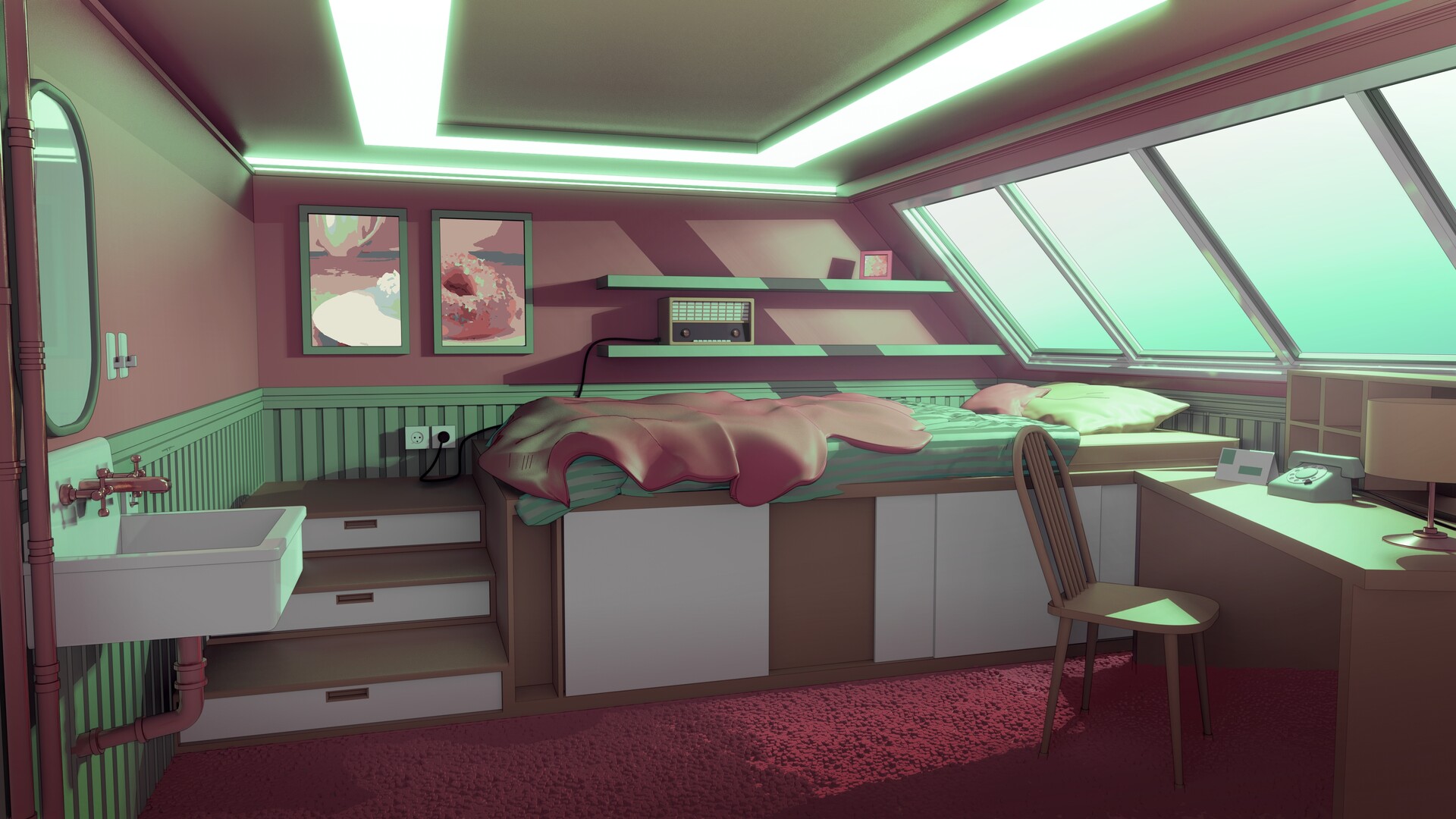 ArtStation - Retro Room - Background