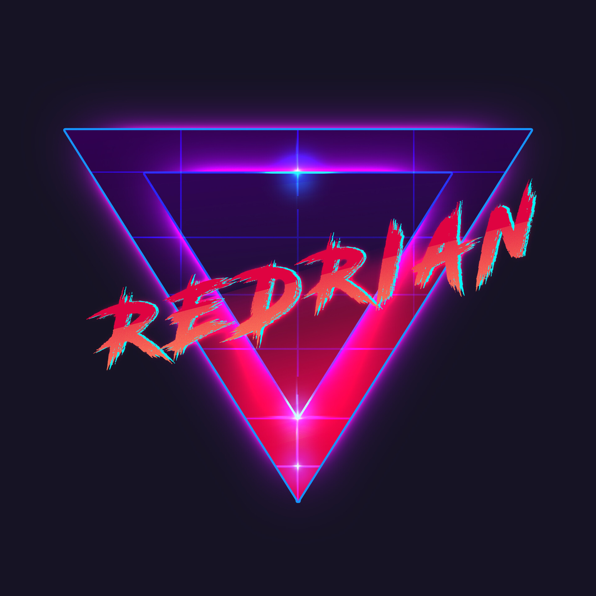 ArtStation - New Retro wave music logo