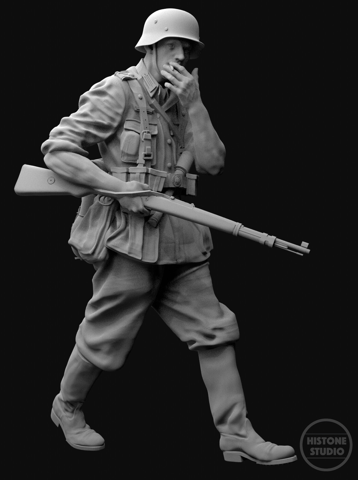 ArtStation - A Walking German Soldier, somewhere in Europe.
