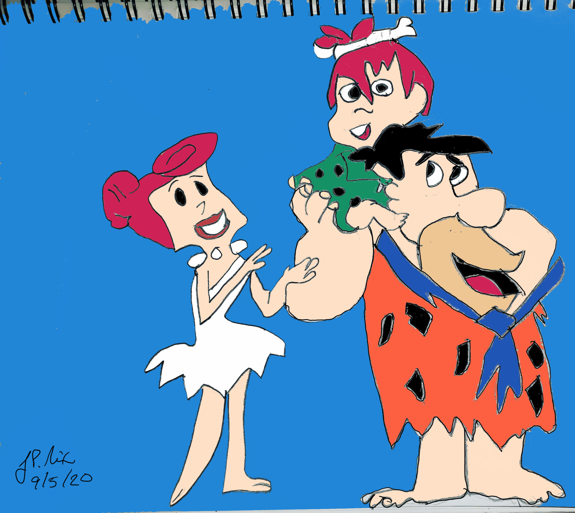 ArtStation - Fred, Wilma, and Pebbles with color