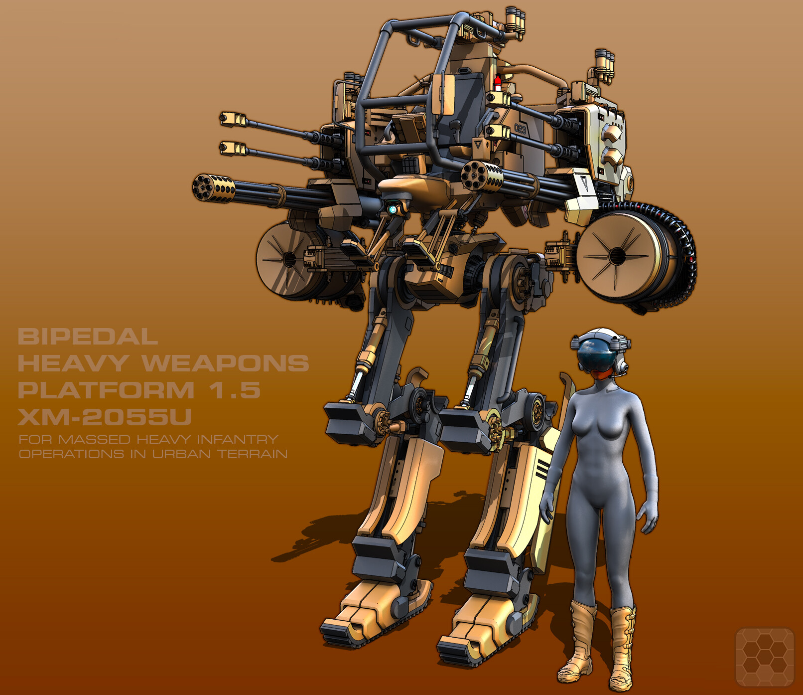 ArtStation - Heavy Weapons Mech Concept