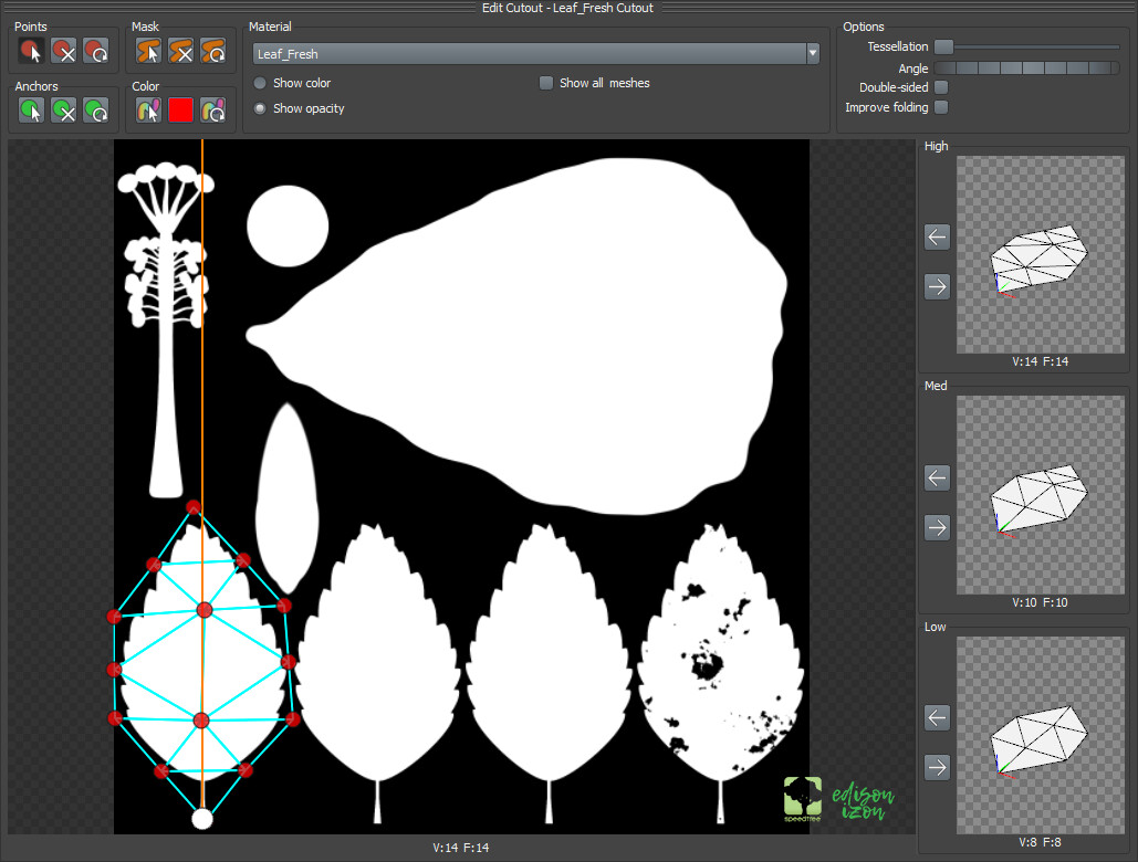 Edison - Hibiscus Plant Creation in Substance Designer & SpeedTree.