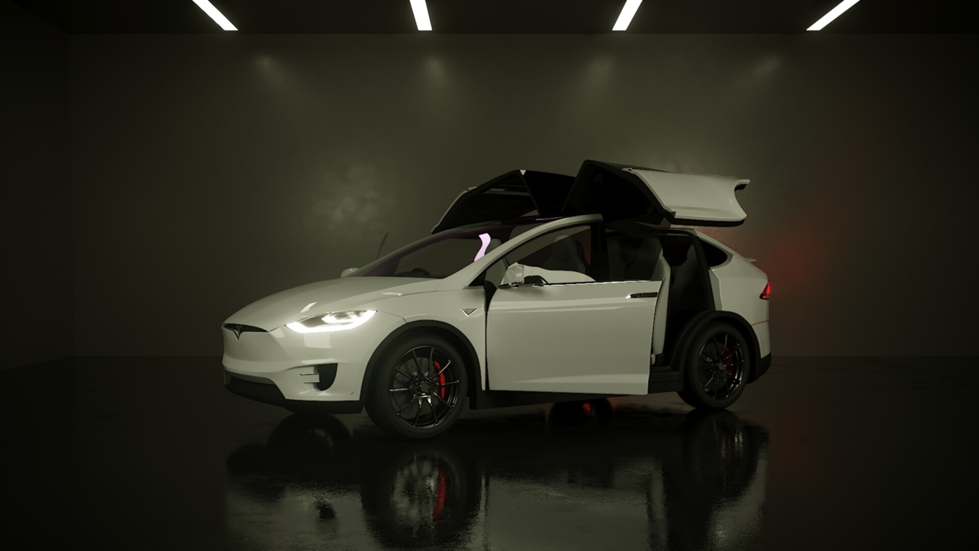 ArtStation - Automobile Modeling & Rendering - Tesla Model X 2016