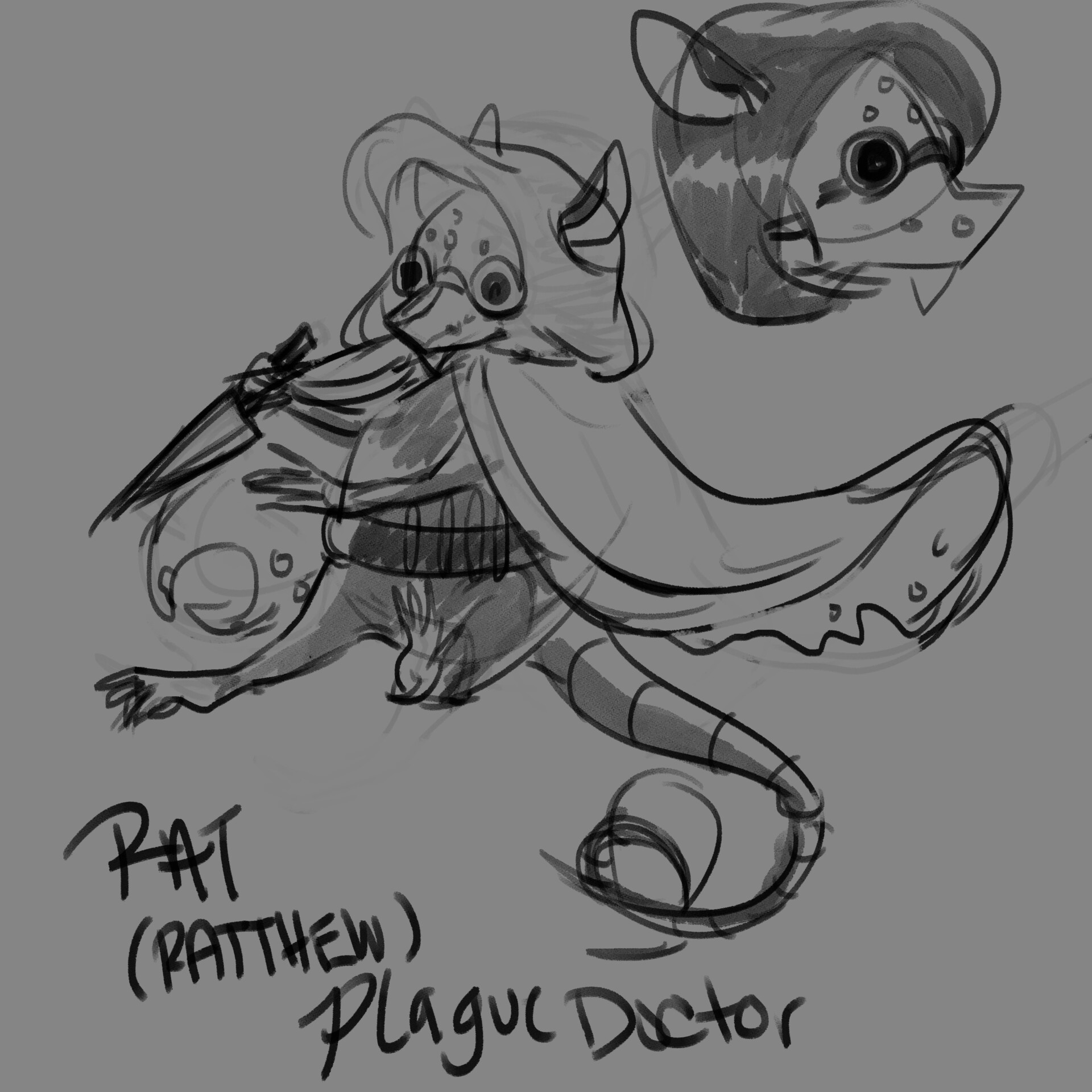 how to draw a plague rat