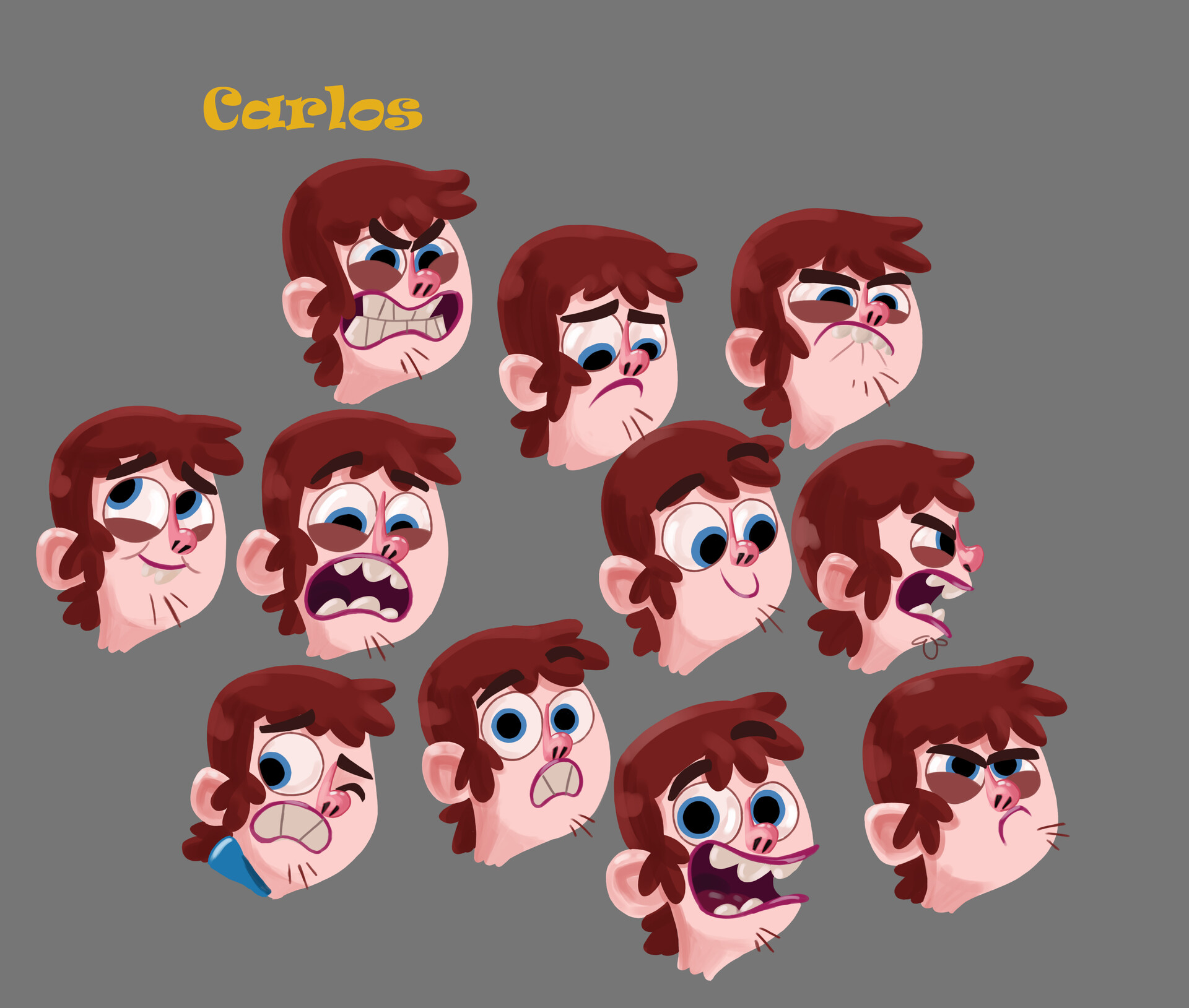 ArtStation - Carlos character for my 2D animation clases in Lightbox cademy