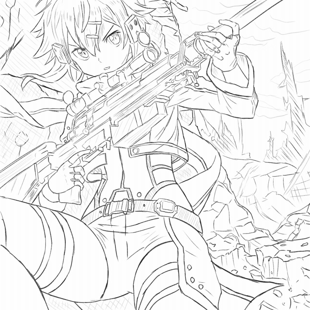 sin on sword art online coloring pages