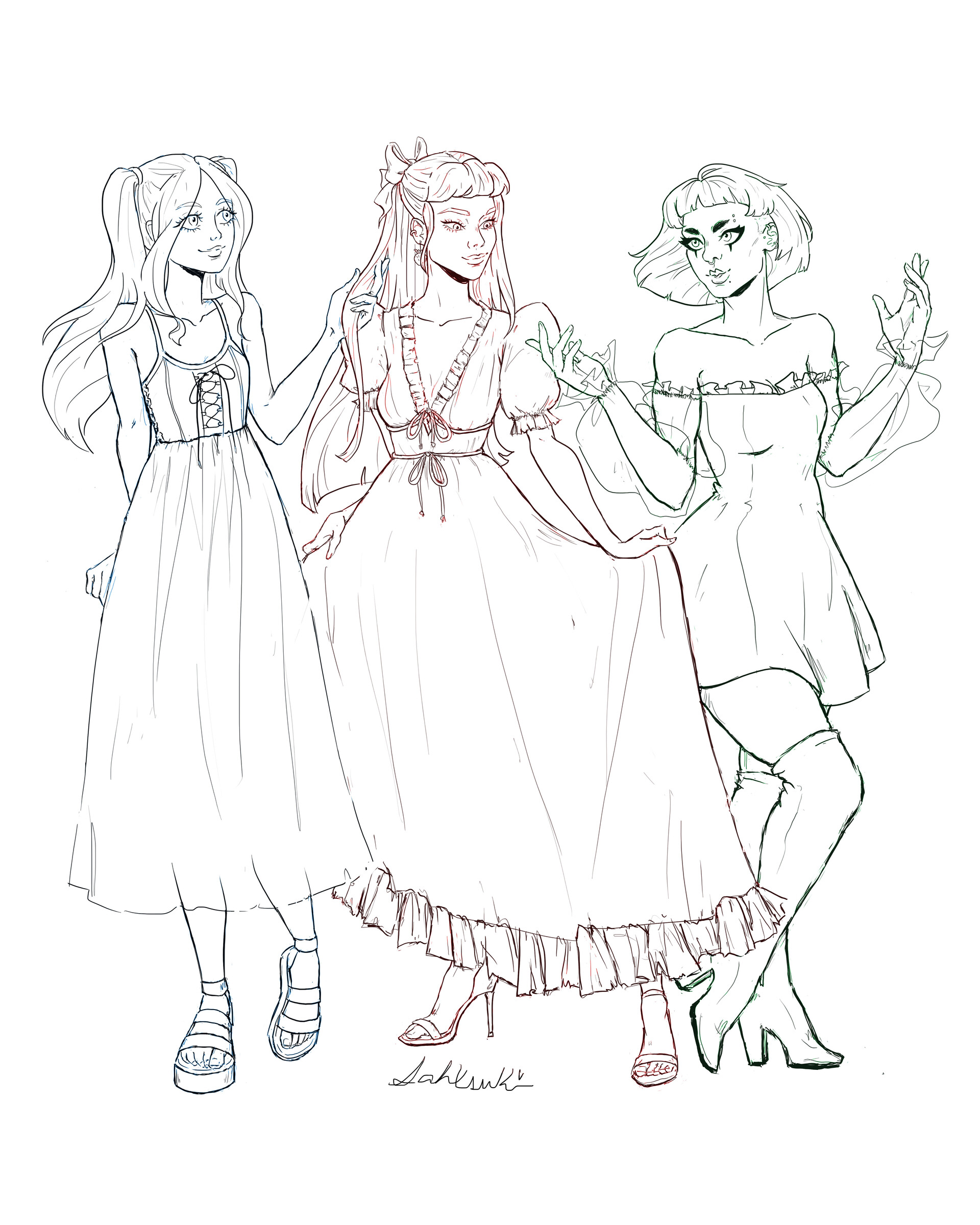 schuyler sisters coloring pages
