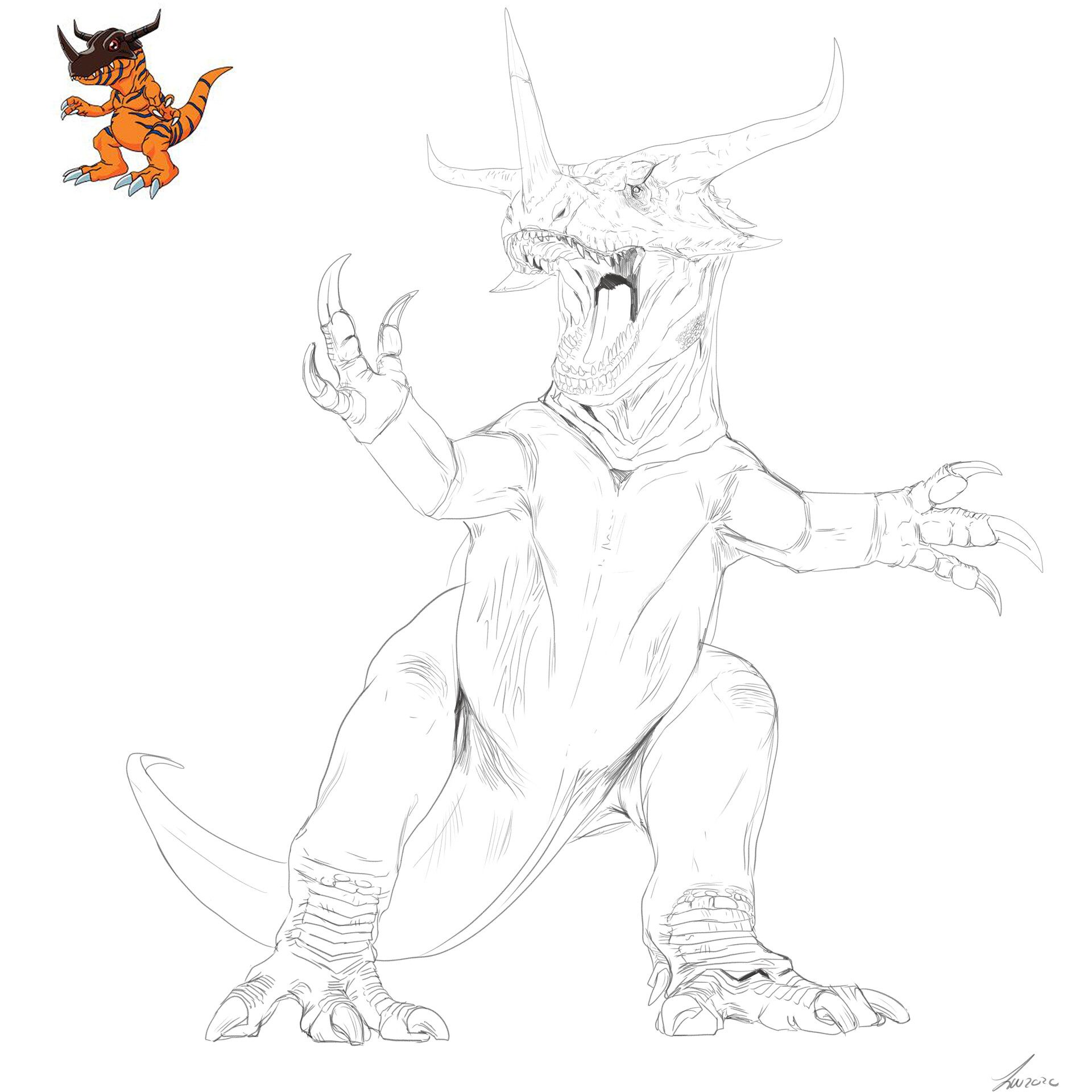 greymon coloring pages