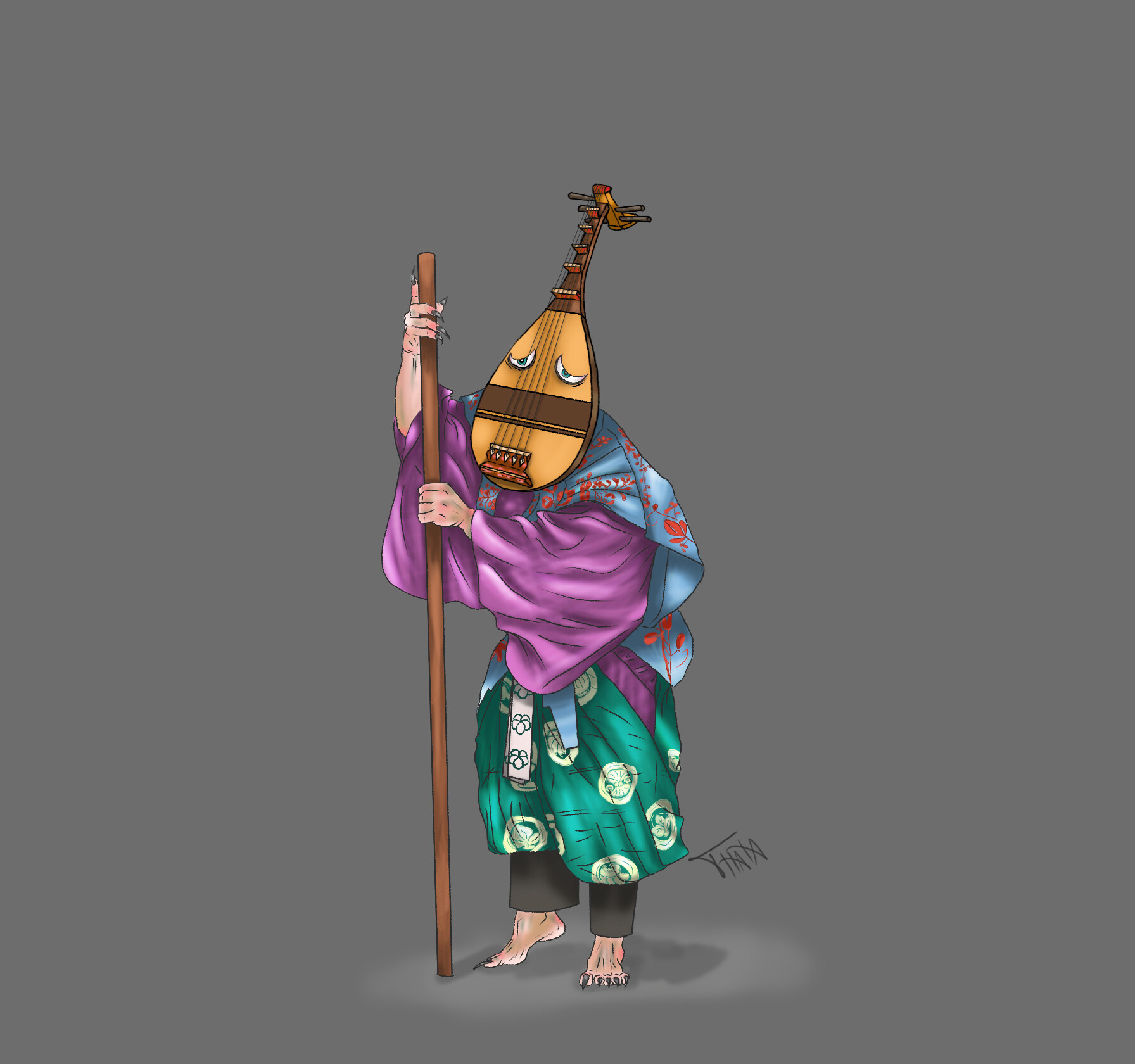 ArtStation - Biwa bokuboku Youkai