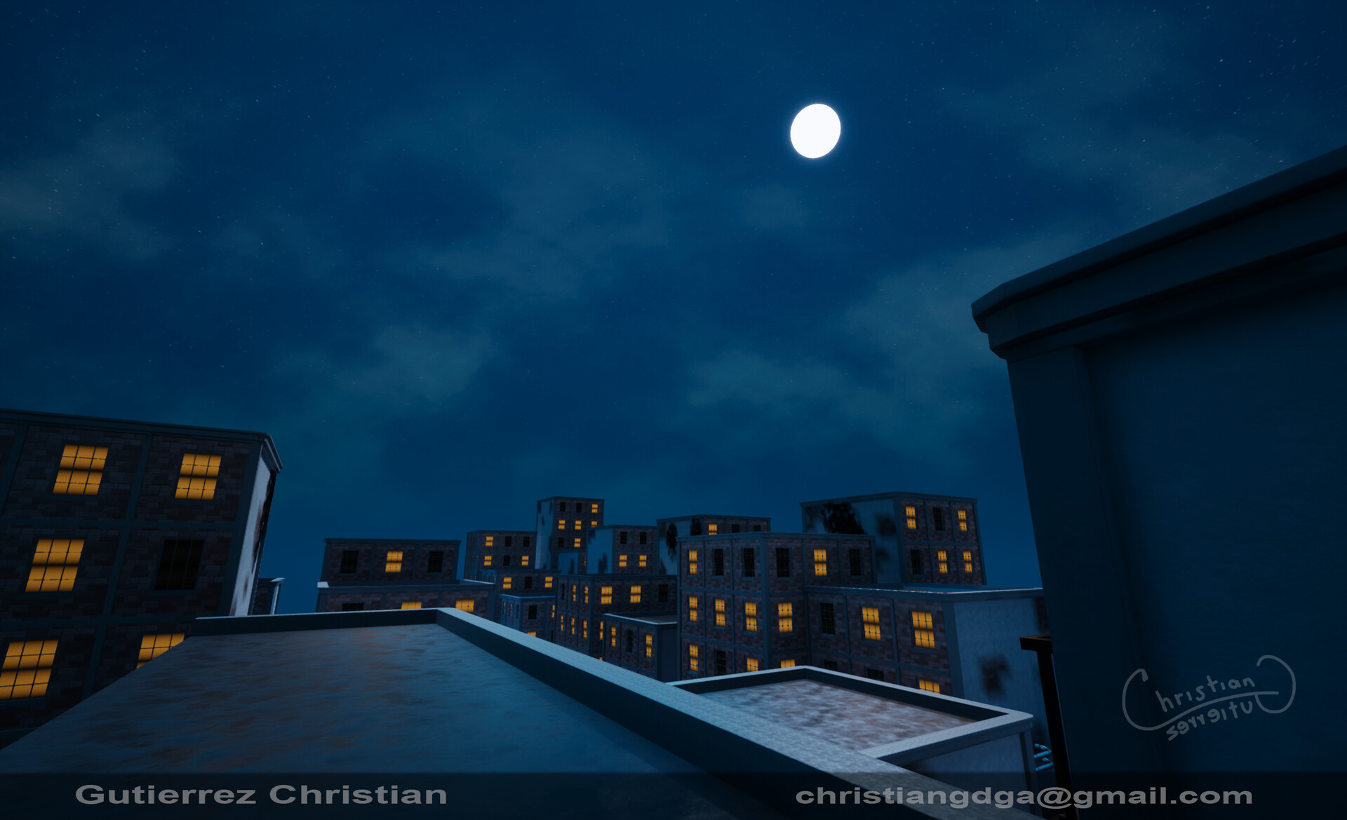 ArtStation - Exterior Night Scene