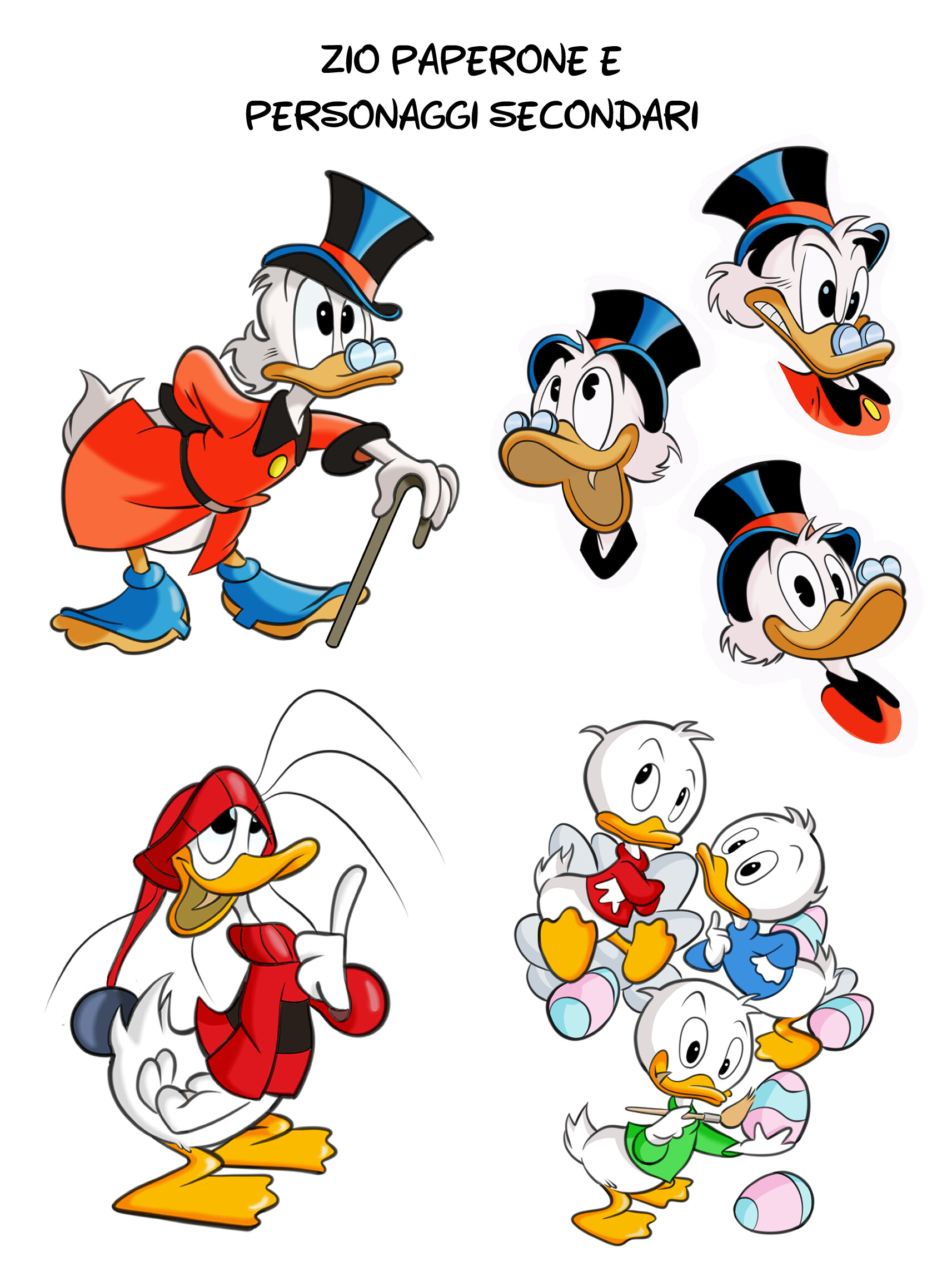 ArtStation - Uncle Scrooge, Fethry Duck and Huey, Dewey and Louie