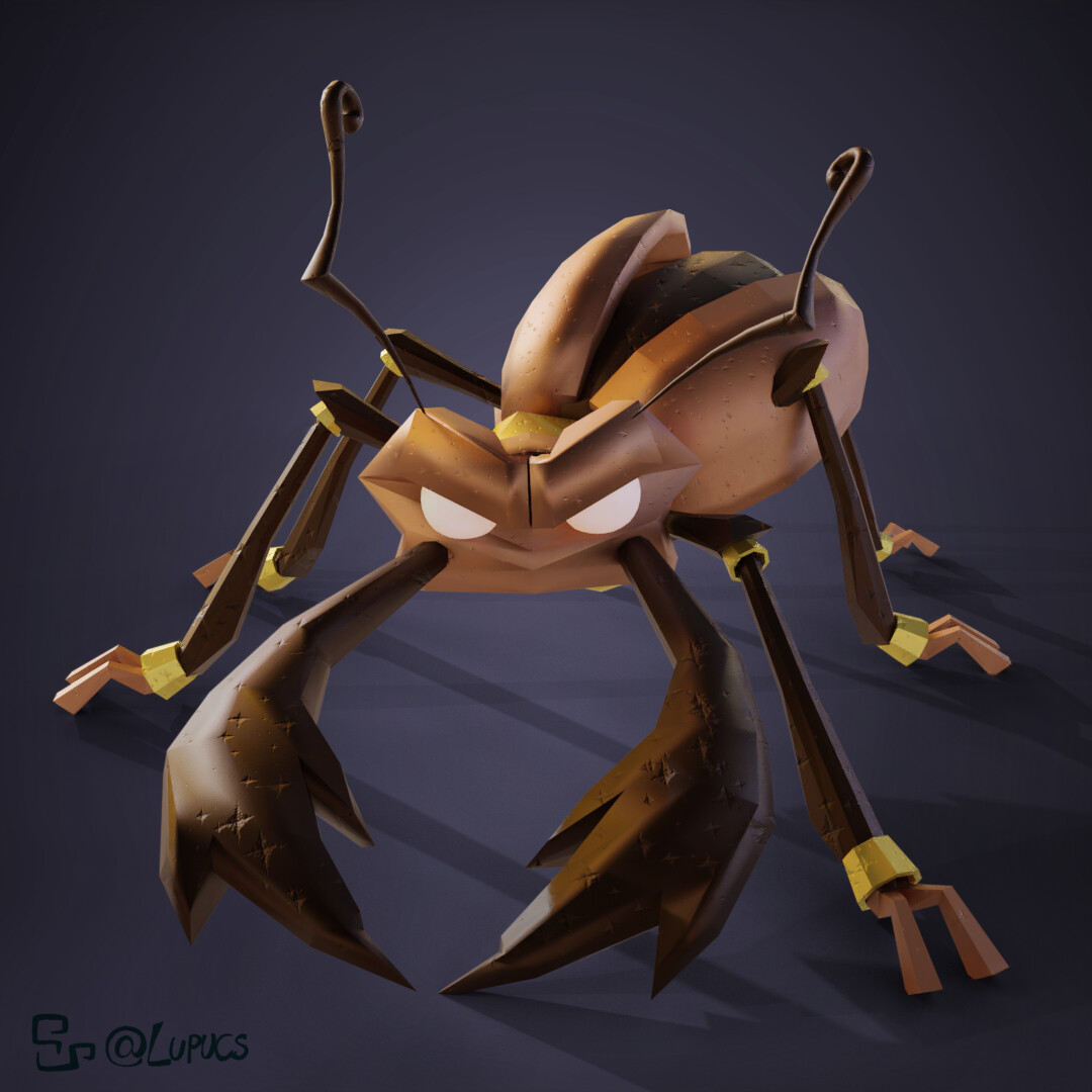 ArtStation - Copper Bug - Grumpy Stag Beetle (Model, Rig & Animation)