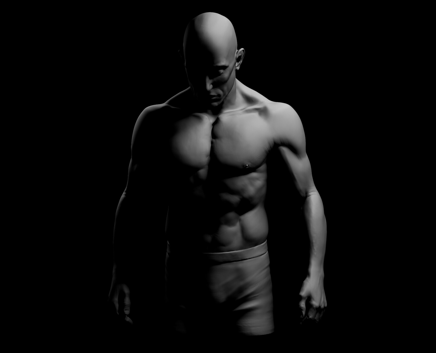 ArtStation - torso study in shadow