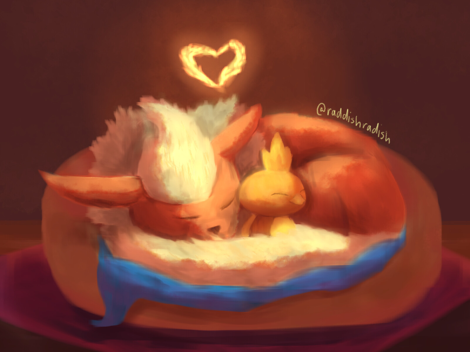 ArtStation - Flareon + Torchic Commission