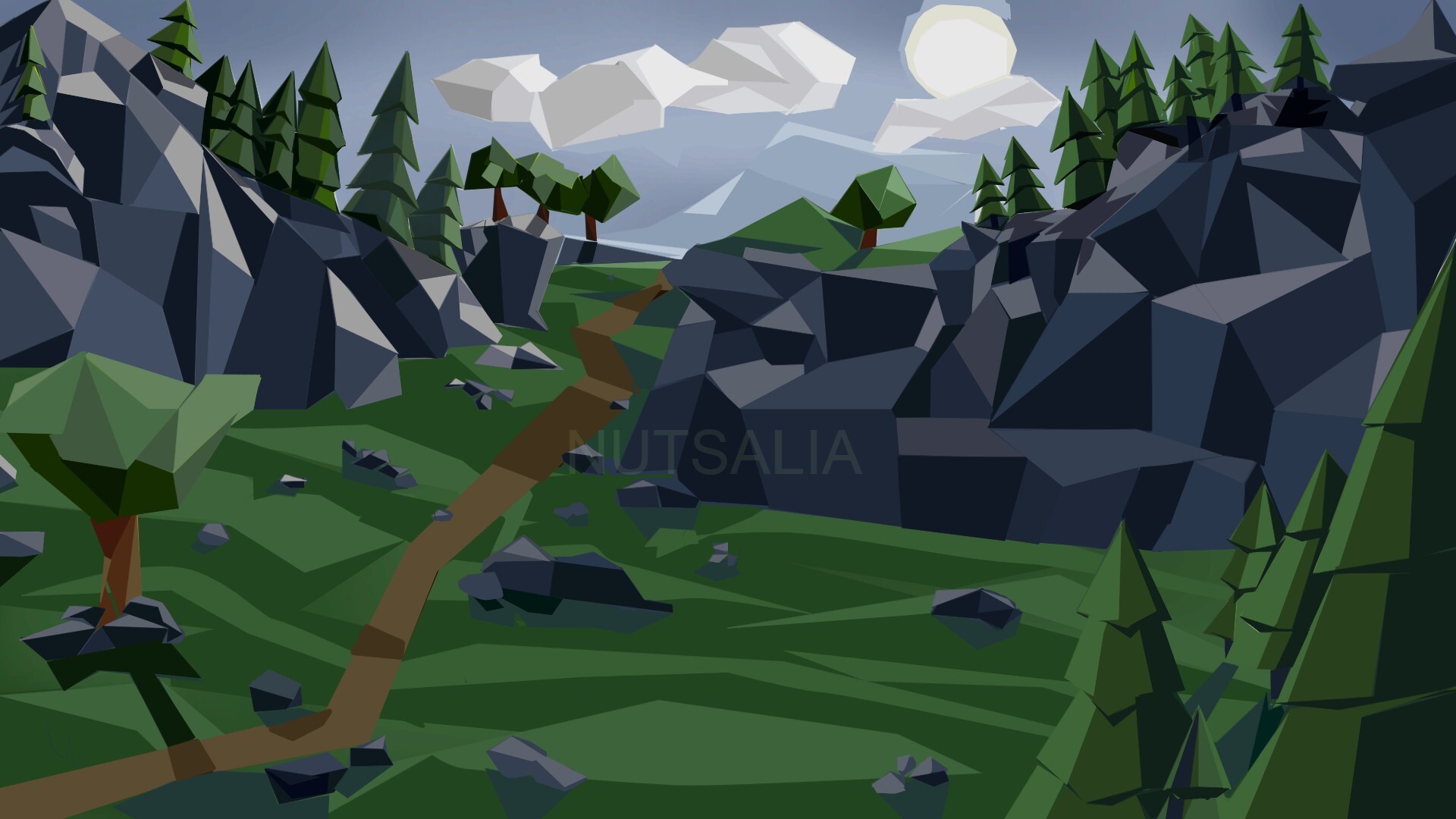 ArtStation - Environmental Concept for a lowpoly game