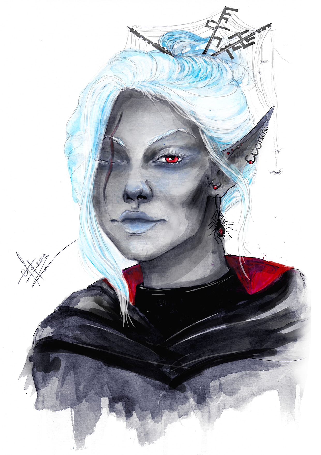 ArtStation - Portrait of a Drow