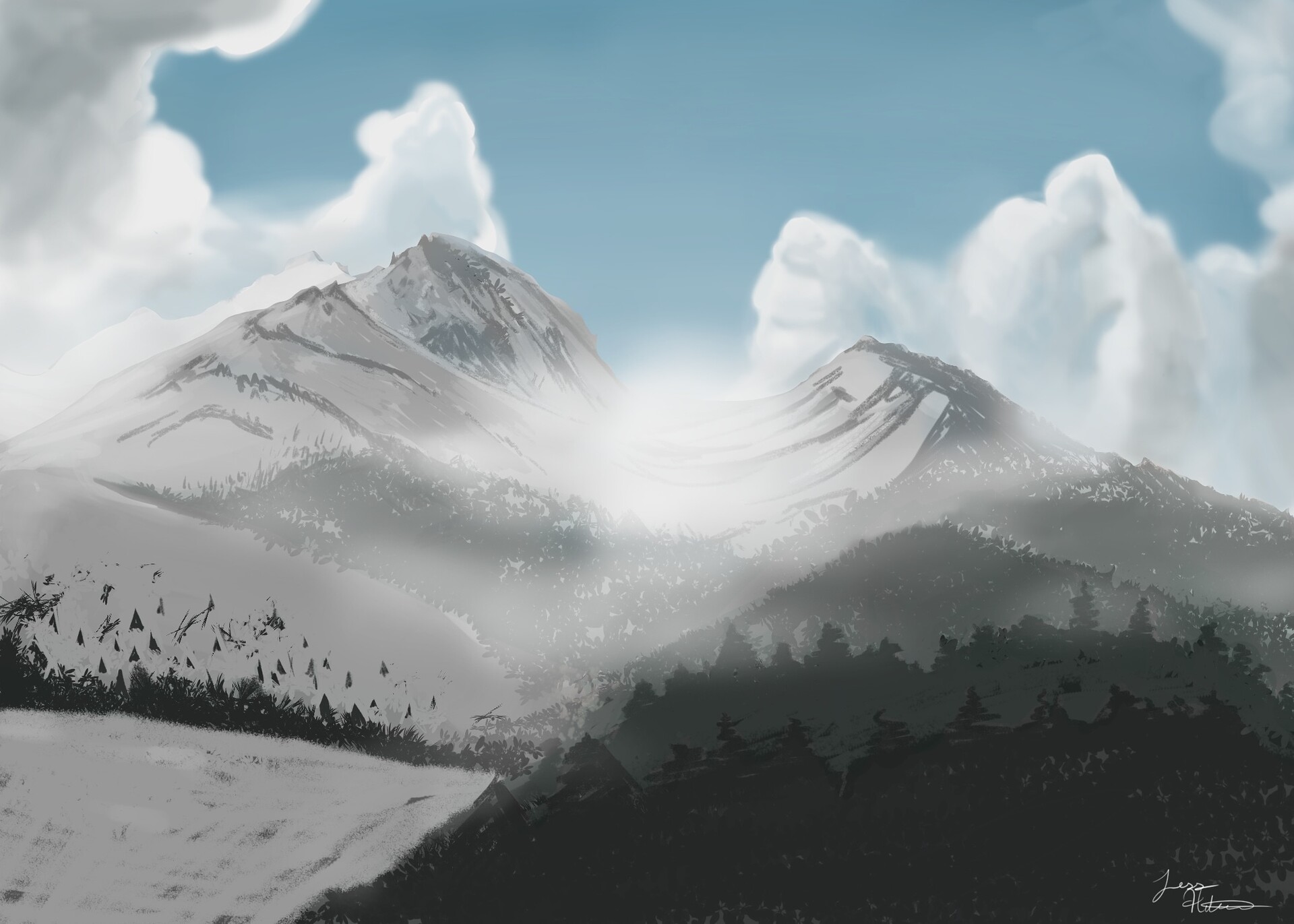 ArtStation - Snowy Mountains