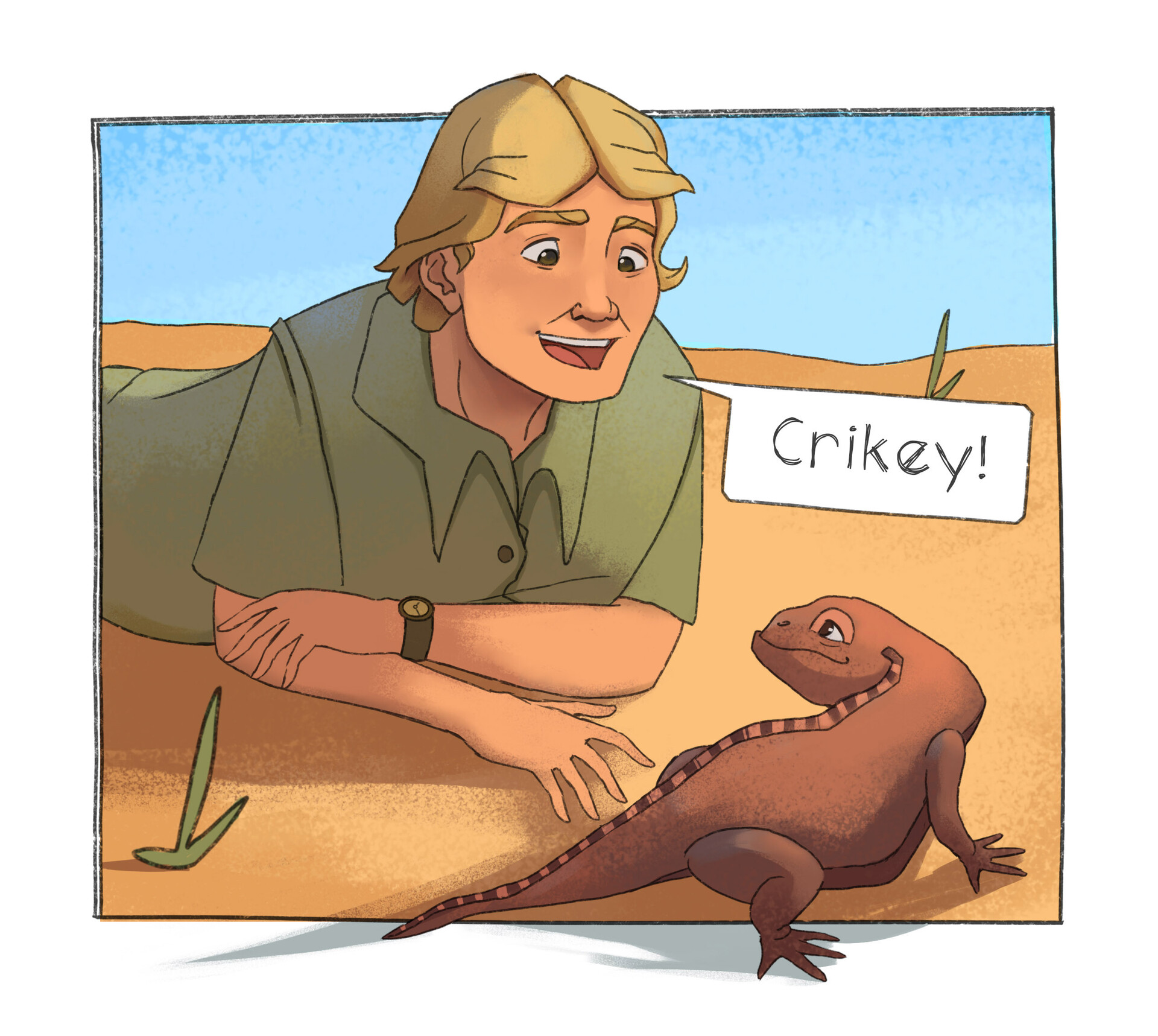 ArtStation - Steve Irwin Illustrations