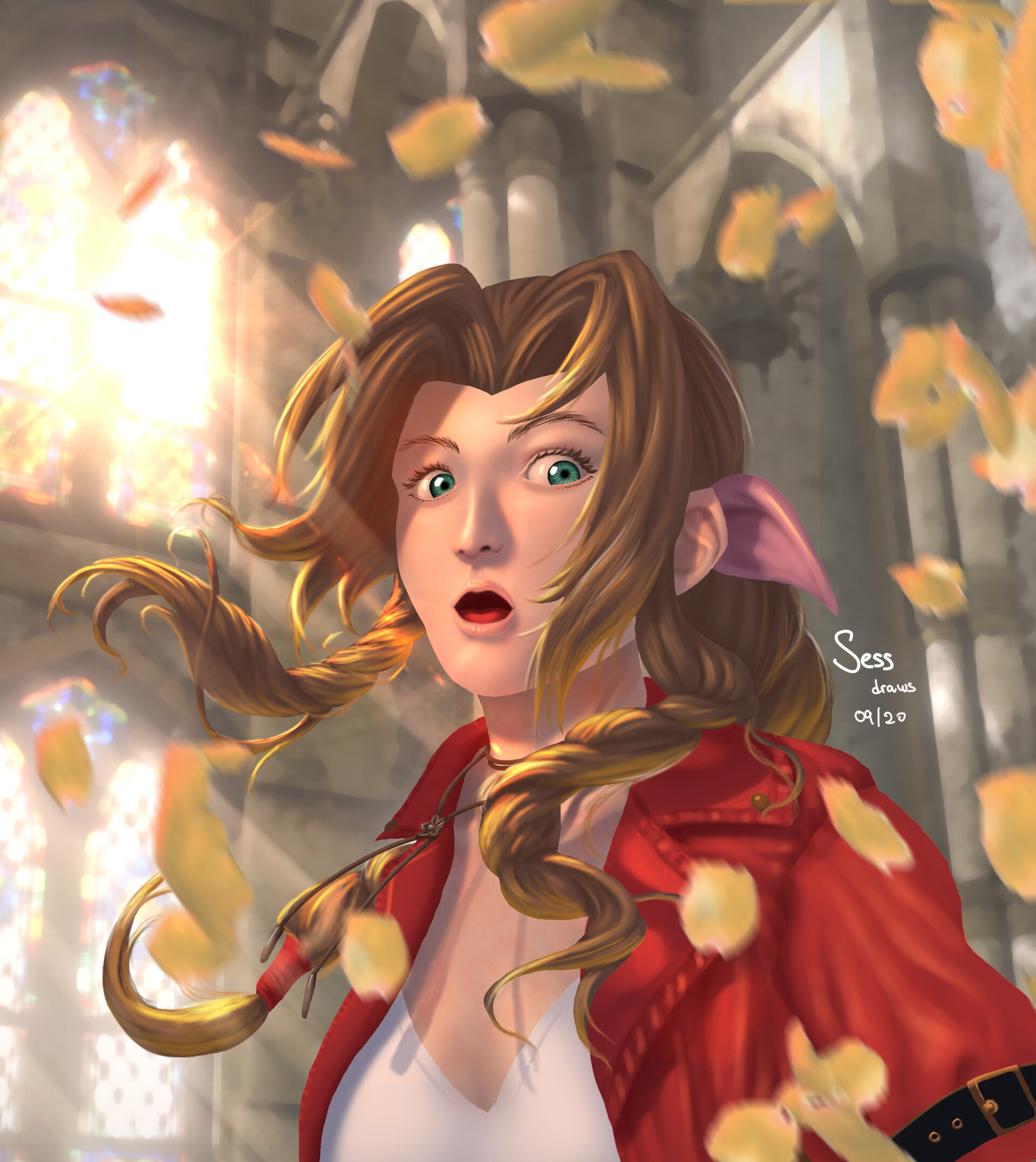 ArtStation - Fan Art Illustration: Aerith from FF7