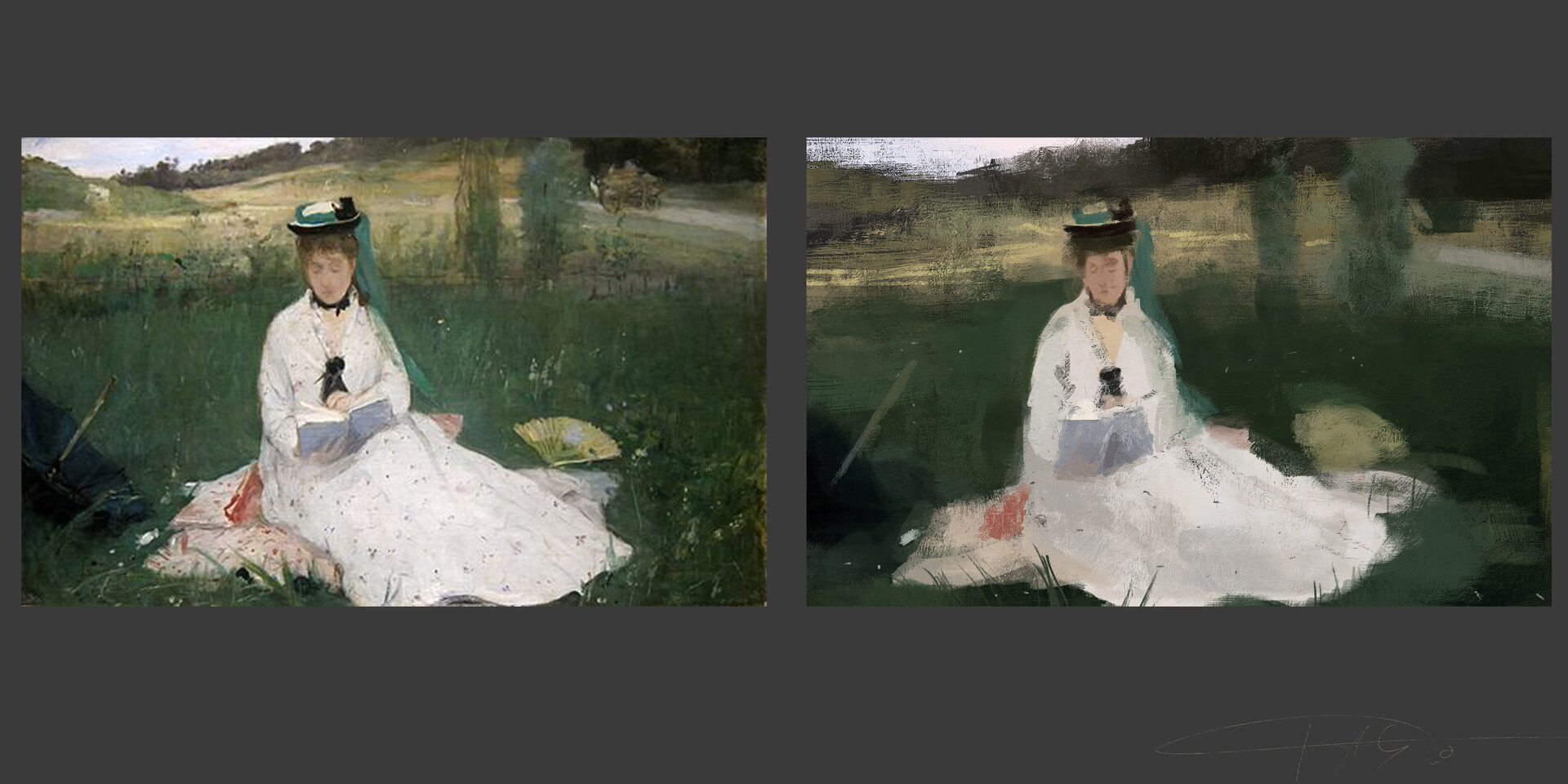 ArtStation - Berthe Morisot - La Lecture masterstudy