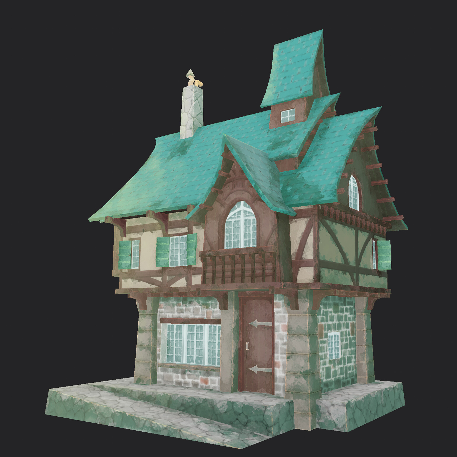 ArtStation - Watercolor Blue house