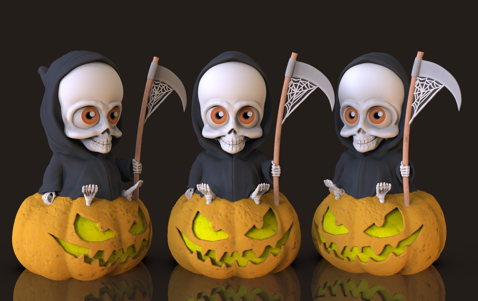 ArtStation - merry death on a pumpkin 3D print model