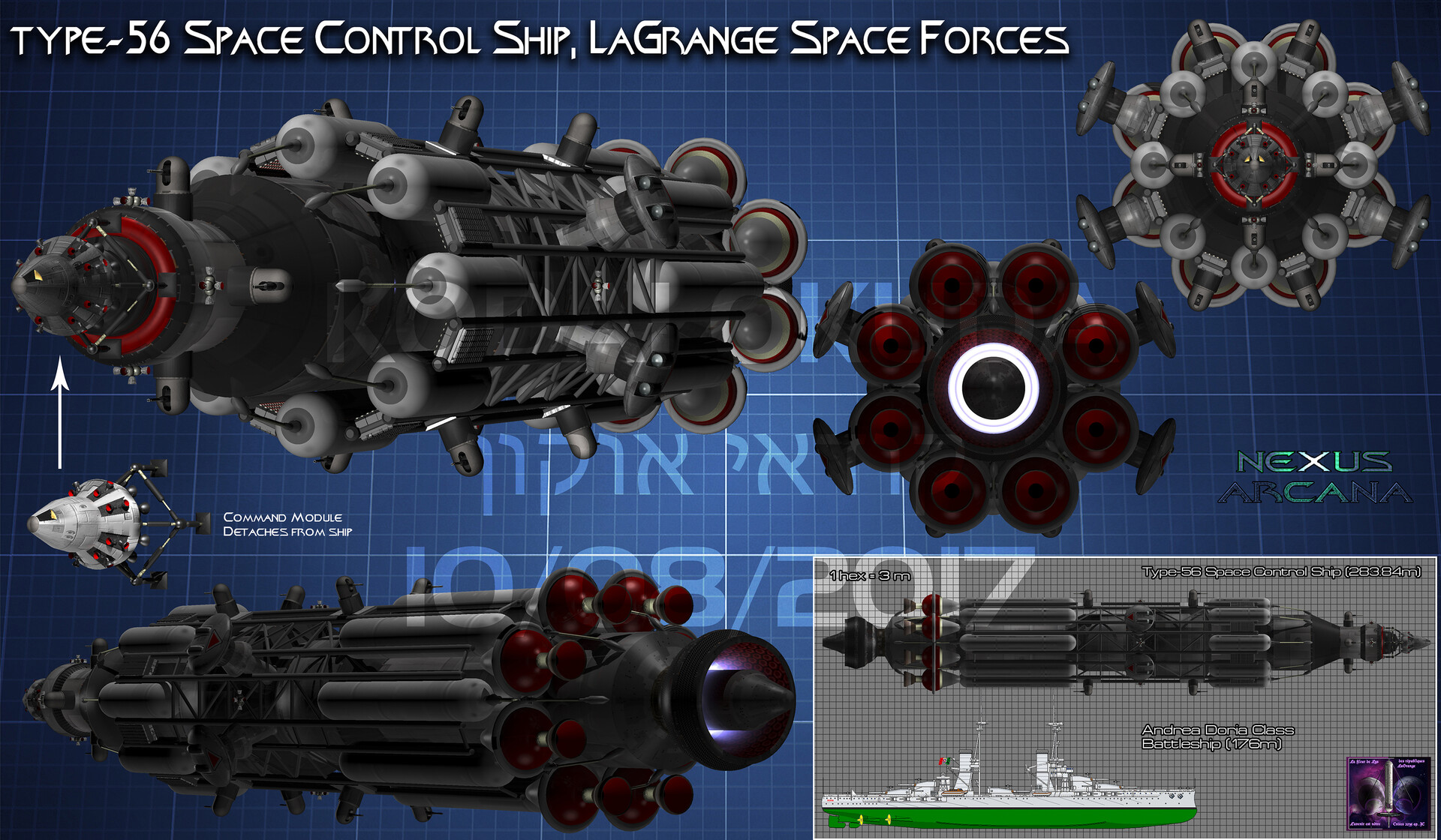 ArtStation - LaGrange Space Forces Type-56 Space Control Ship