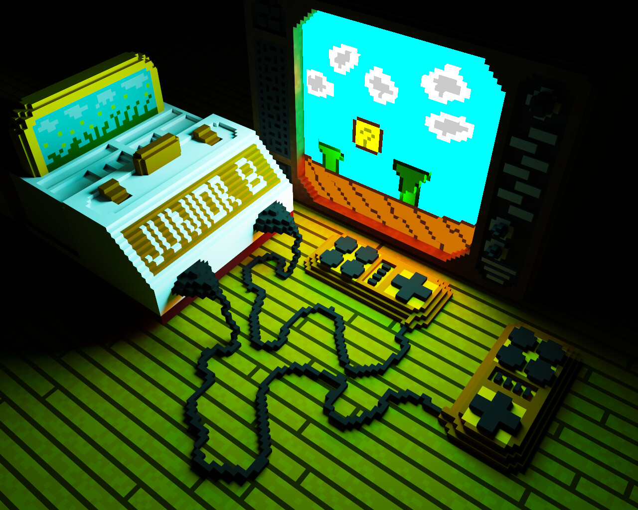 ArtStation - Game console | Voxel Art