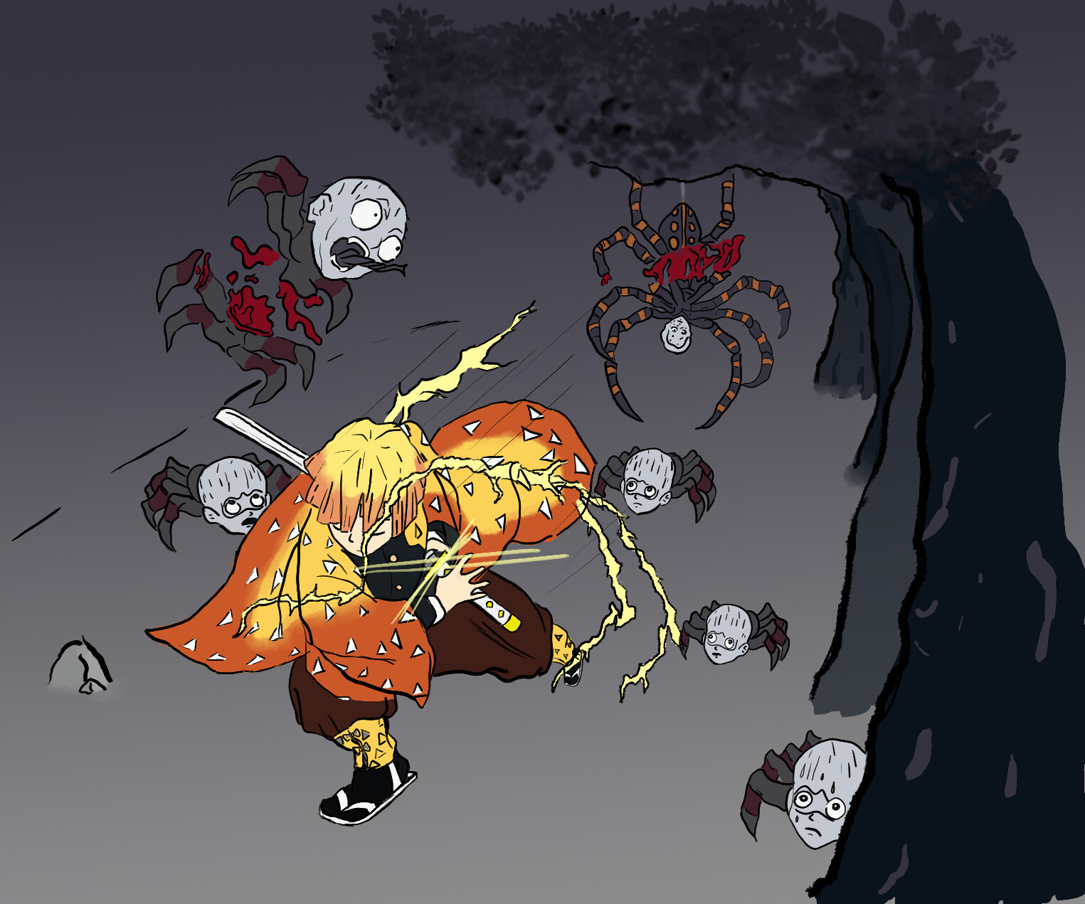 ArtStation - Zenitsu Ukiyo-e style