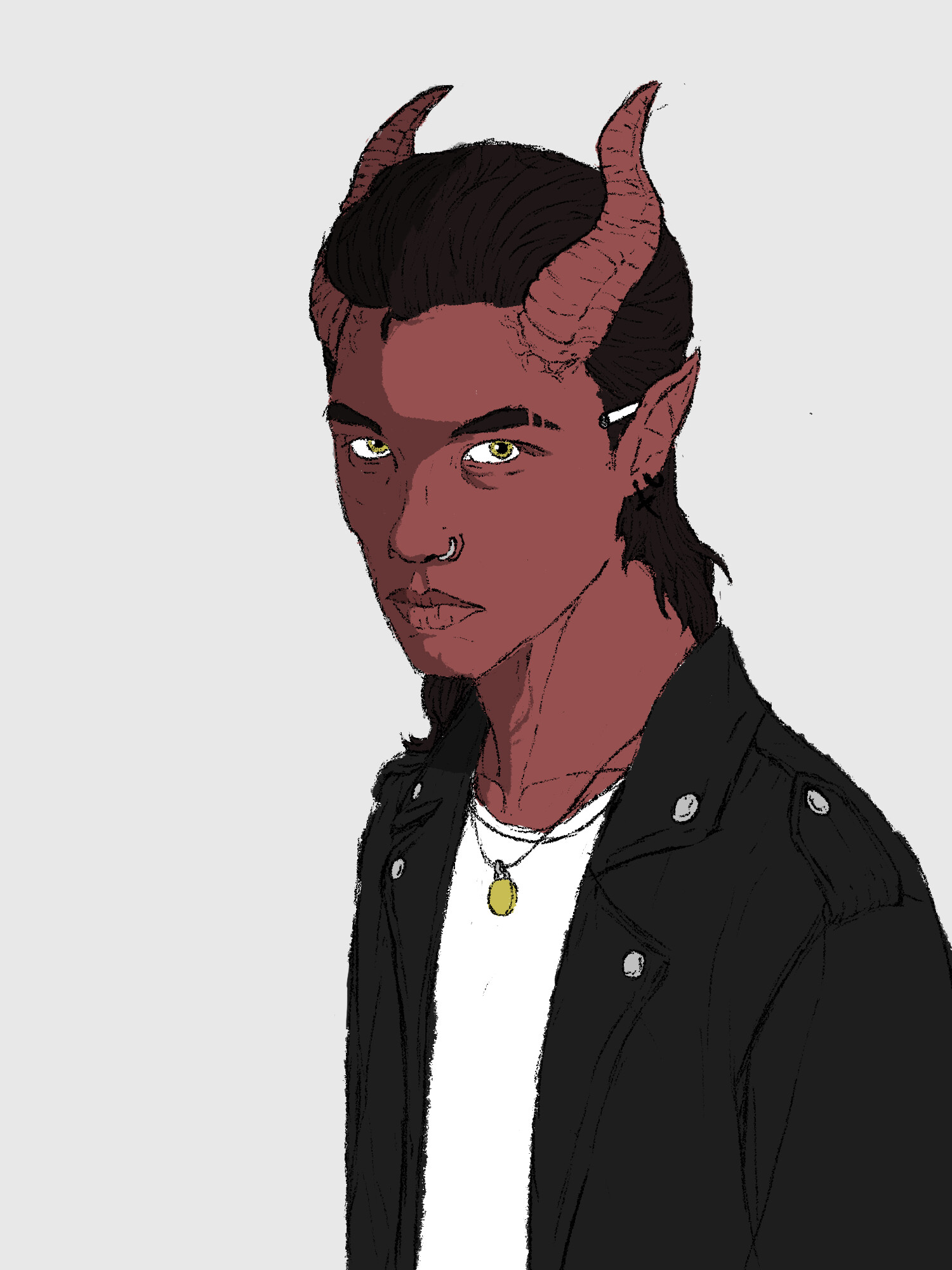 ArtStation - 50's Bad Boy Style Tiefling