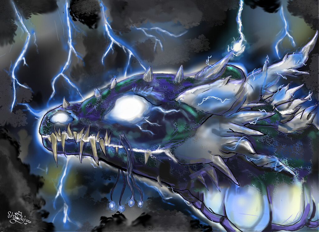 ArtStation - Creature Concept Art- Storm Draeghar head in a Cloudy Storm