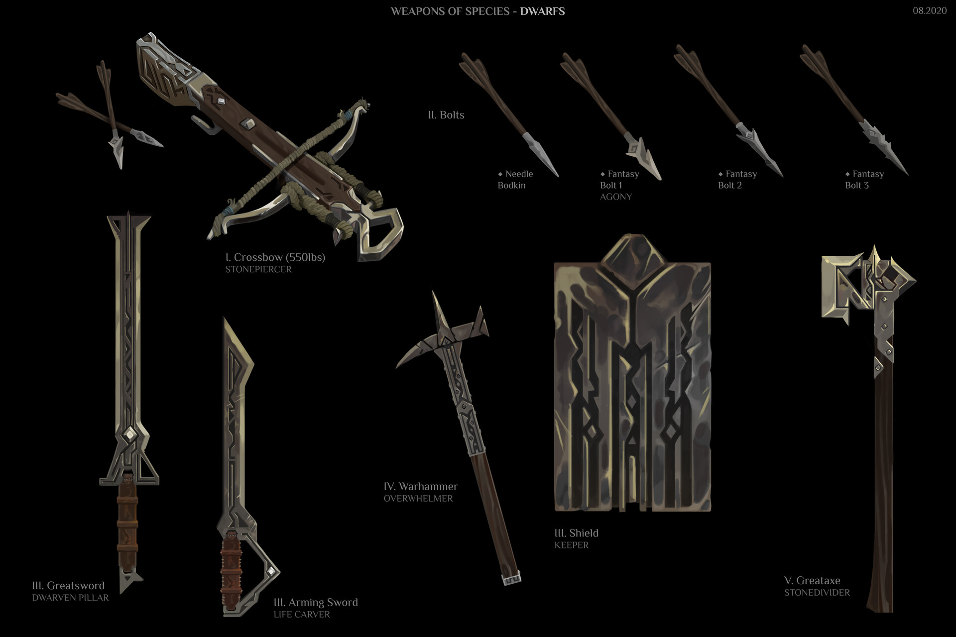 Yunus Emre Ozbay - Weapons of Species - Fantasy Weapon Concepts