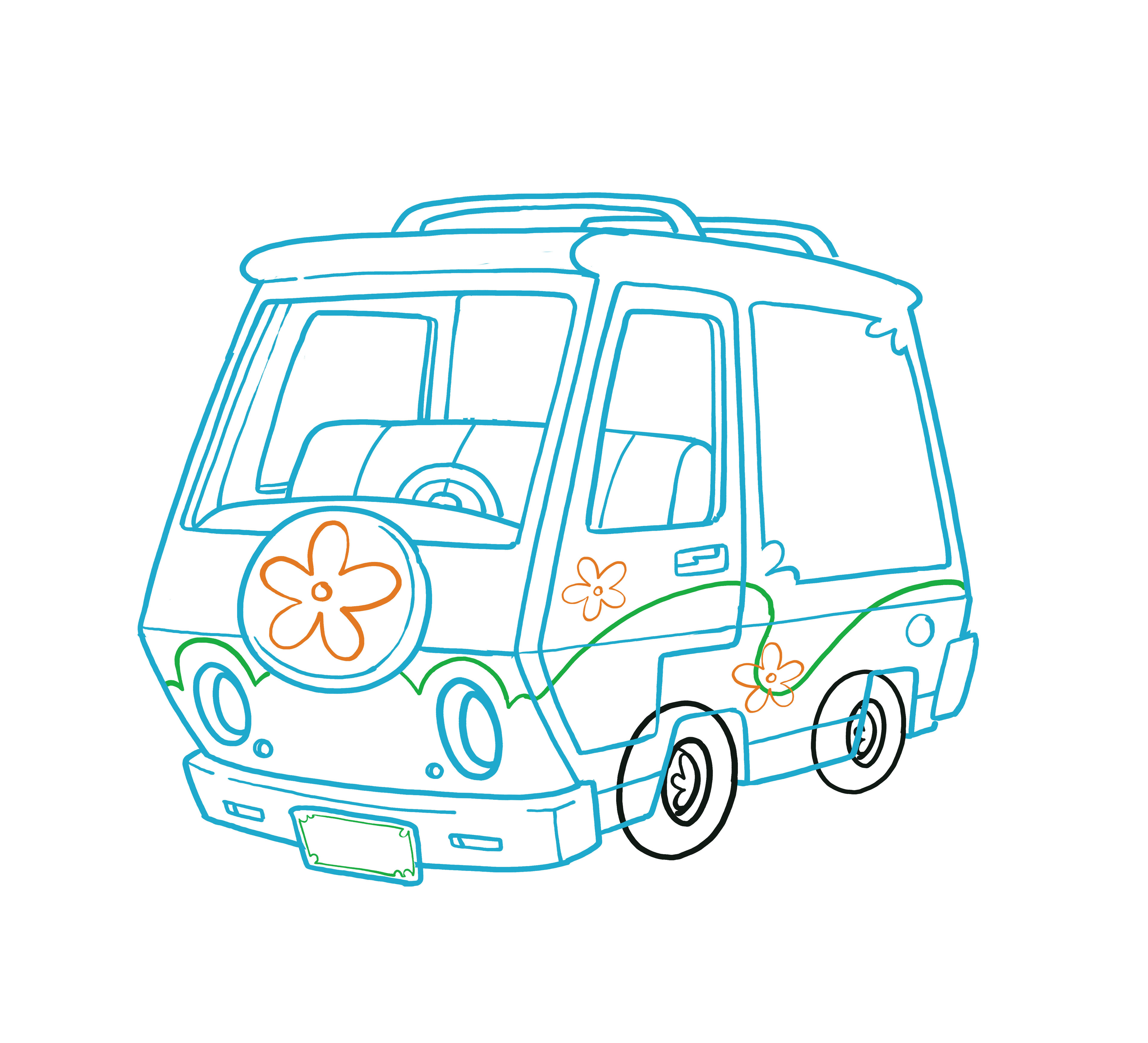 mystery machine van coloring page