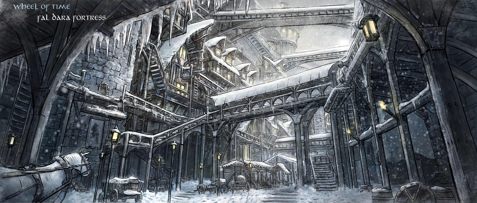 Fortress Meeting Room in Fal Dara Village on Fire Wheel of Time concept ...