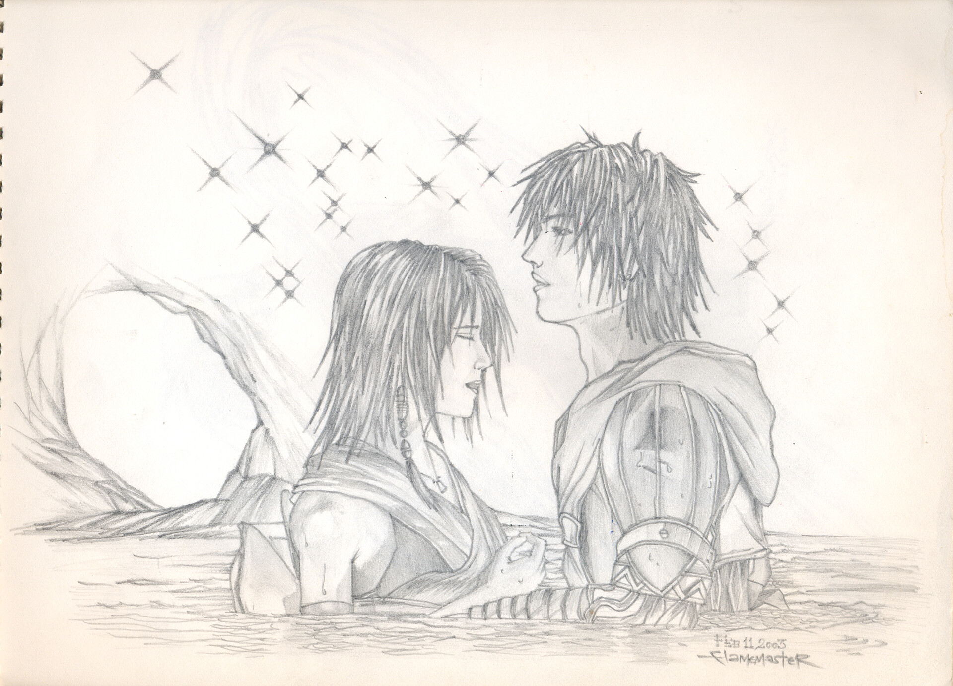 Final Fantasy Yuna And Tidus Drawing