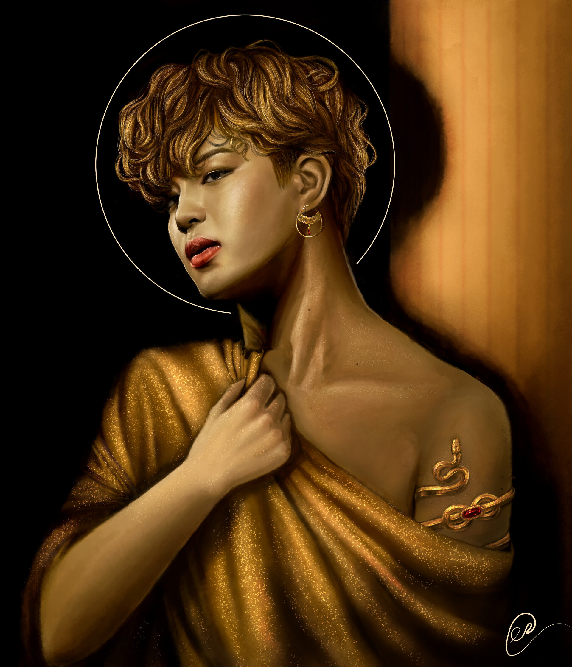 ArtStation - Park Jimin as Adonis (digital painting)