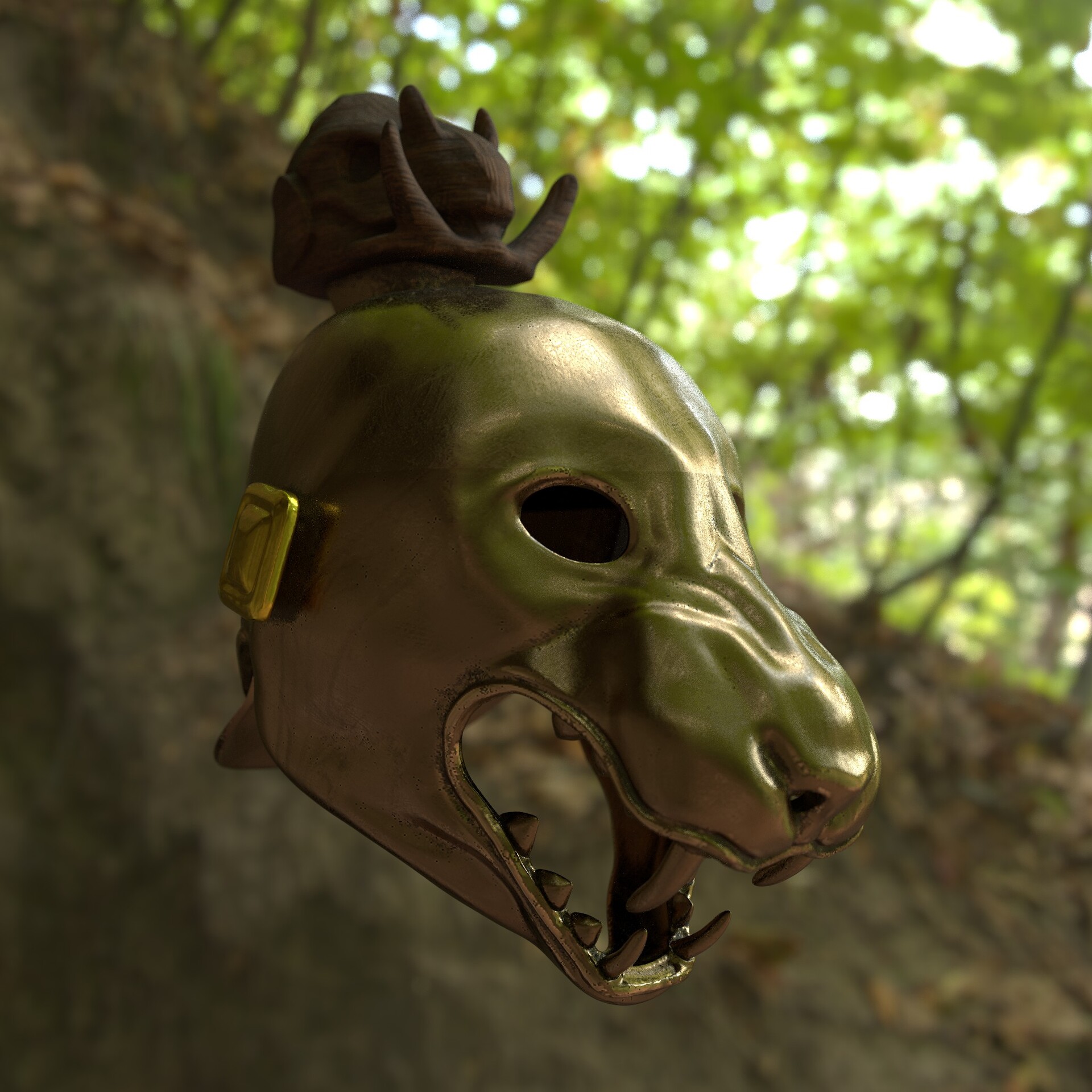 ArtStation - (wip) Jaguar Aztec Helmet