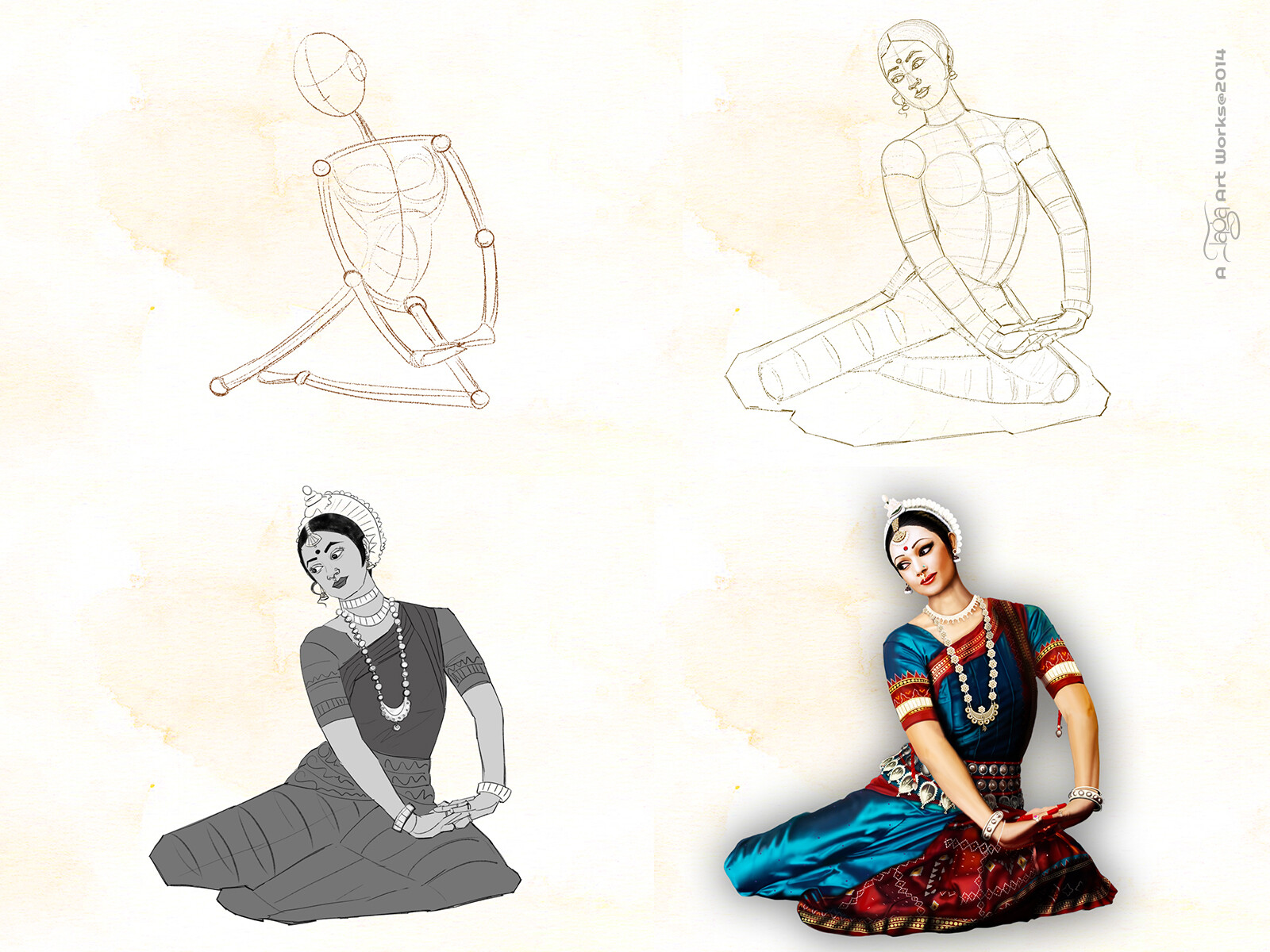 ArtStation - Shobhana Digital painting done in the year 2014