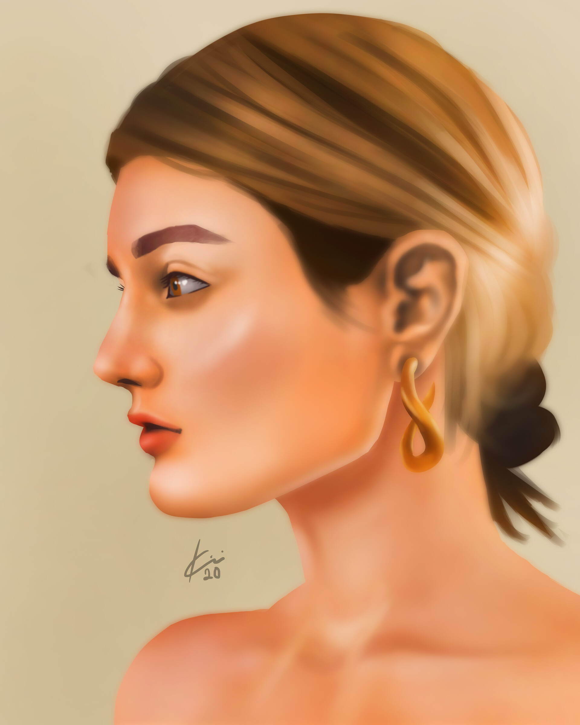 ArtStation - Side profile potrait